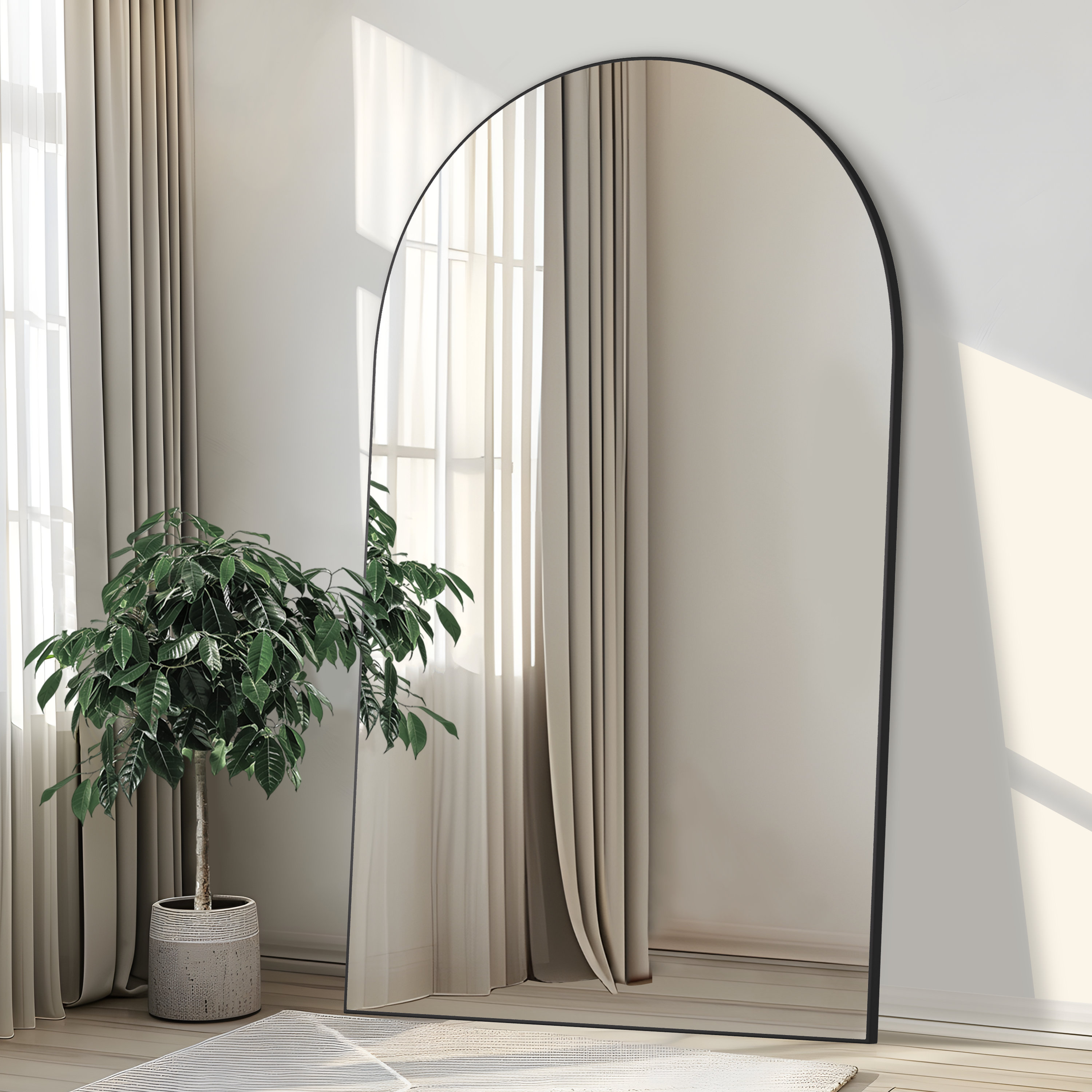 Ivy Bronx Loebel Solid Wood Arch Wall Mirror & Reviews | Wayfair