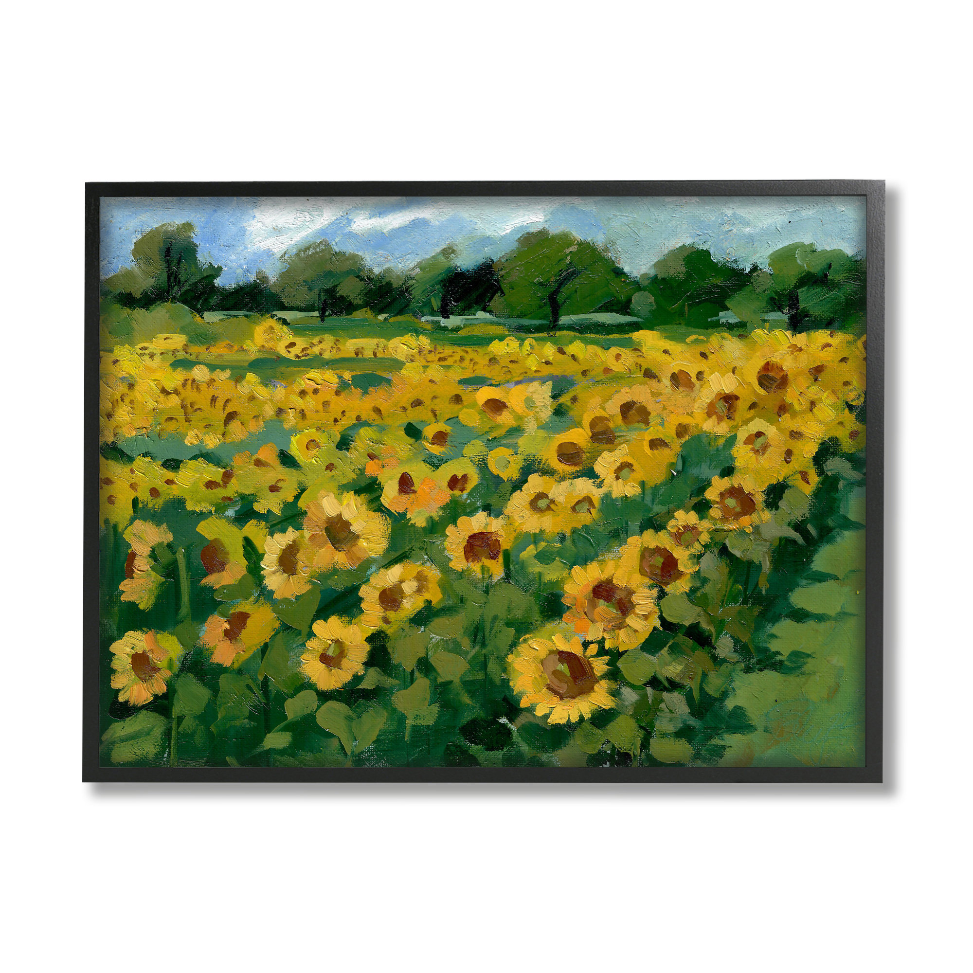 Stupell Industries Bb-174-Framed Sunflower Farm Framed On Wood by Bley ...