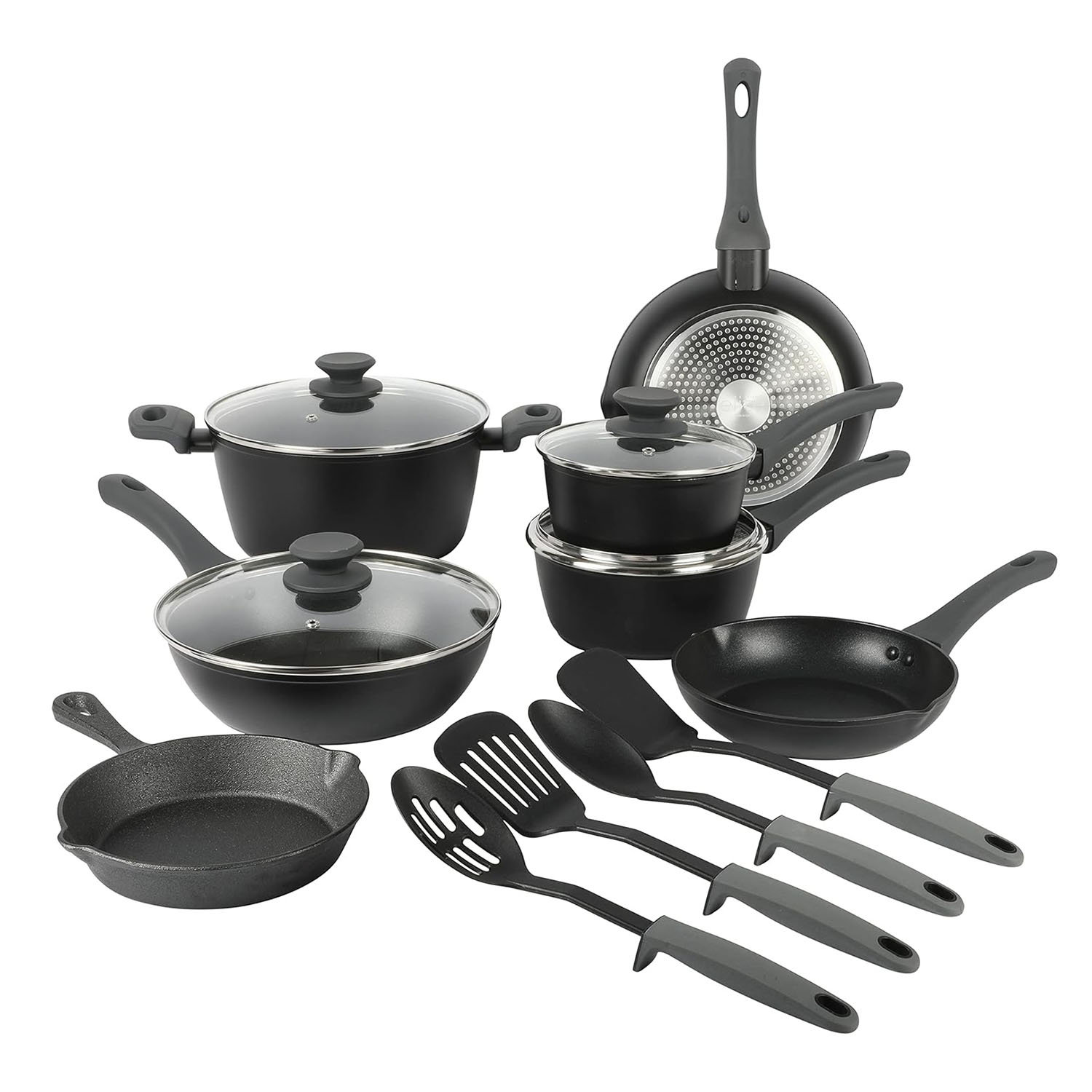 BN-LINKKL Nonstick Forged Aluminum Induction Pots And Pans Cookware Set ...
