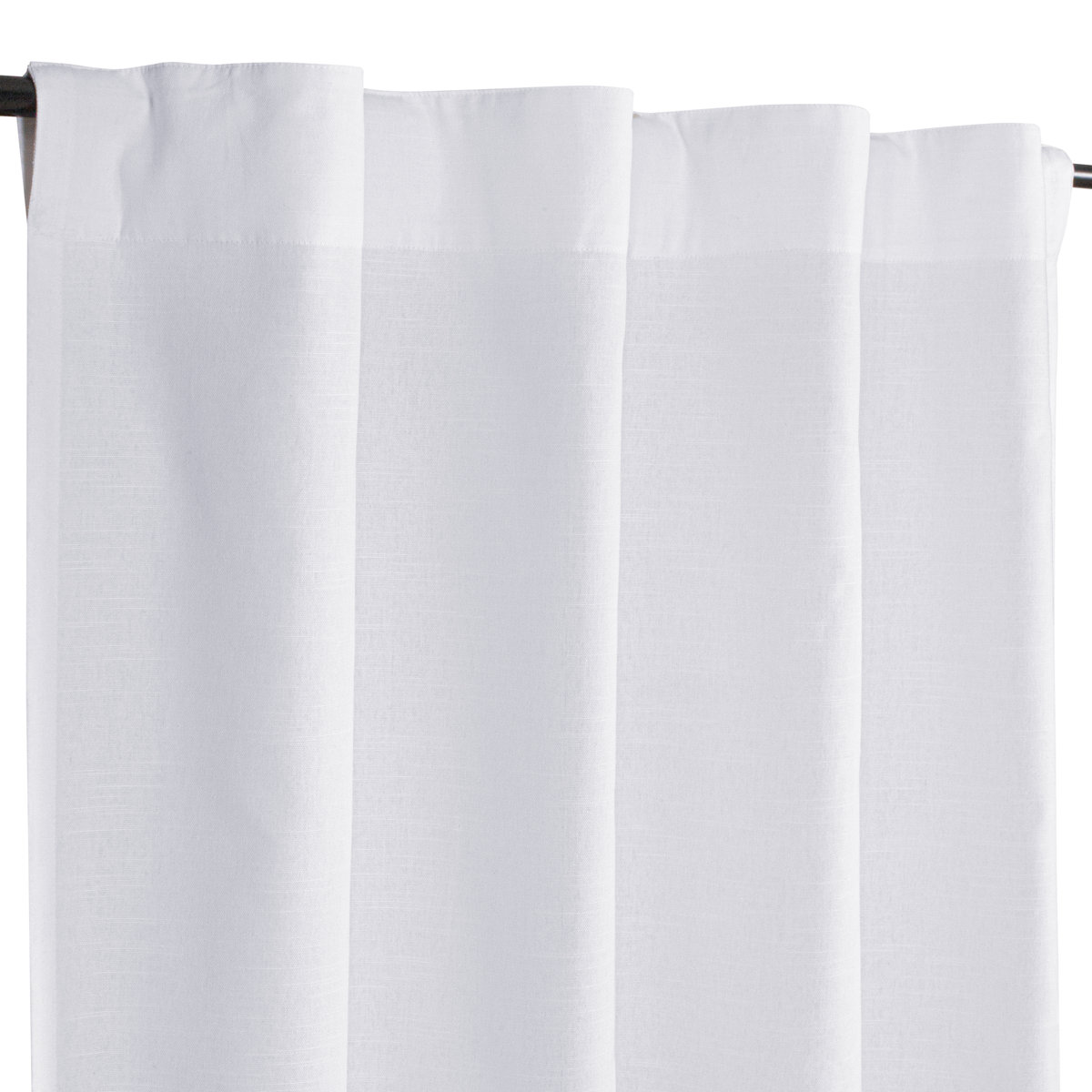 Ebern Designs 100% Pure Cotton Slub Textured Curtain- White | Wayfair