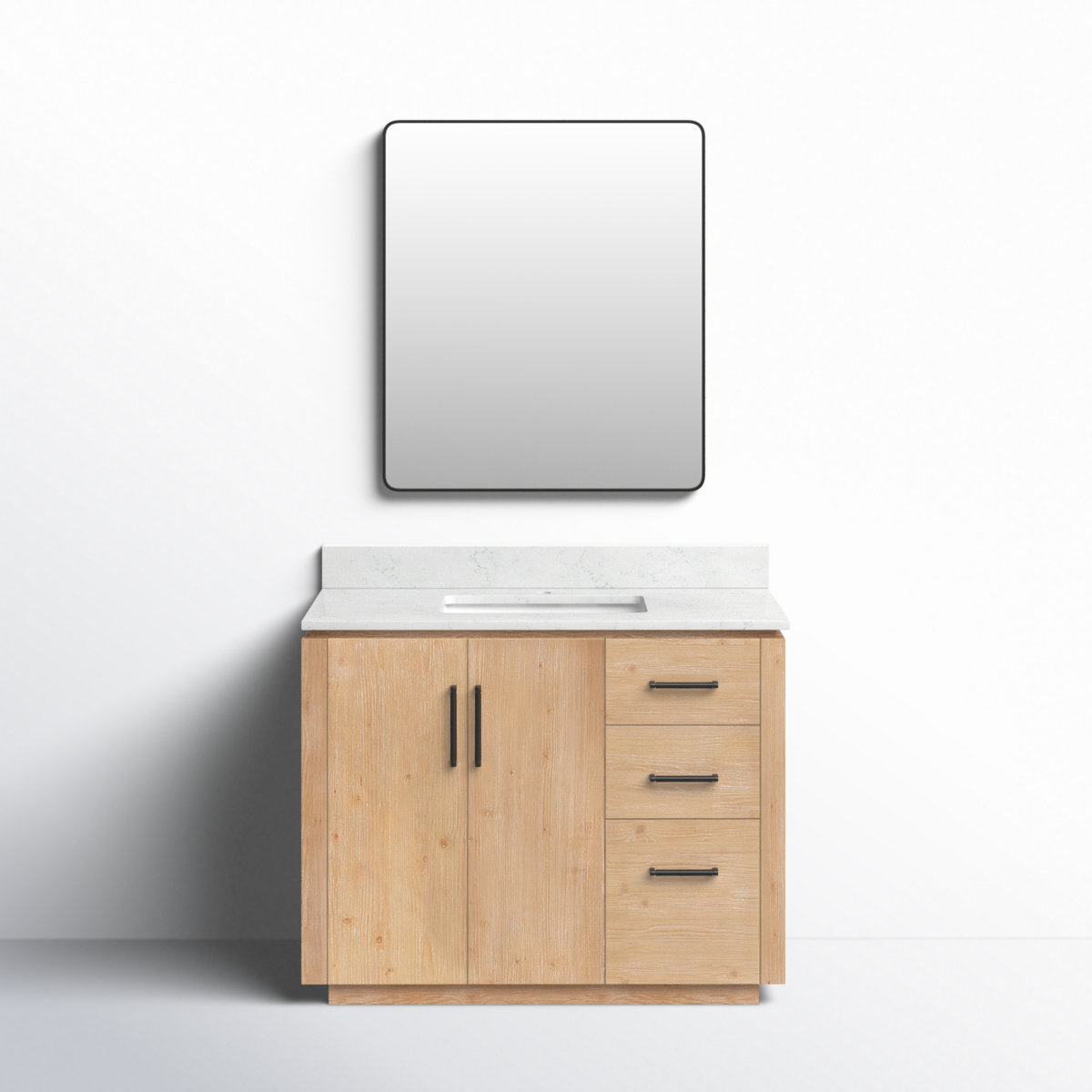 Joss & Main Cloverfield 42" Single Bath Vanity in Natural Walnut with ...