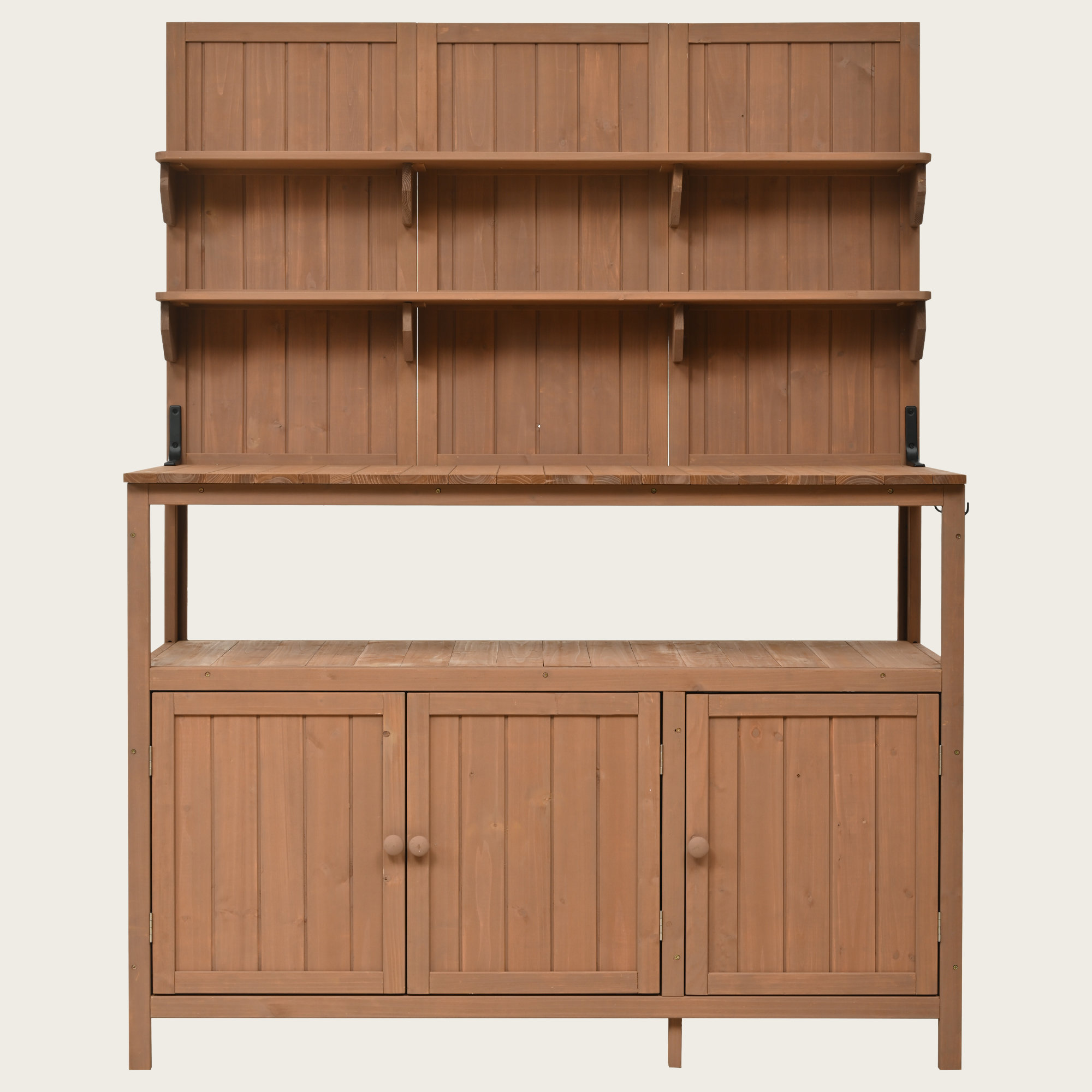 Red Barrel Studio 50.2" Solid Fir Wood Potting Table with Hutch and 2 ...