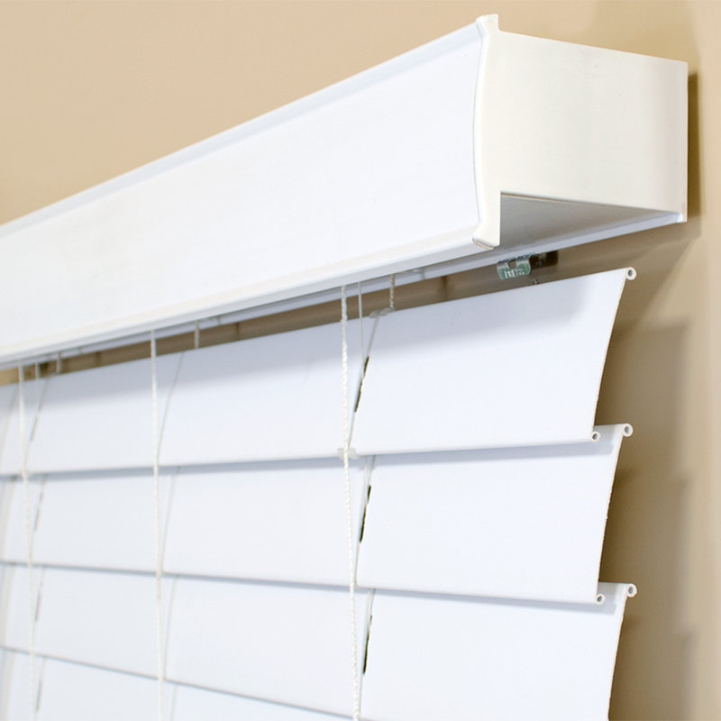 Symple Stuff Room Darkening 2-inch Flat Slat Faux Wood Horizontal ...