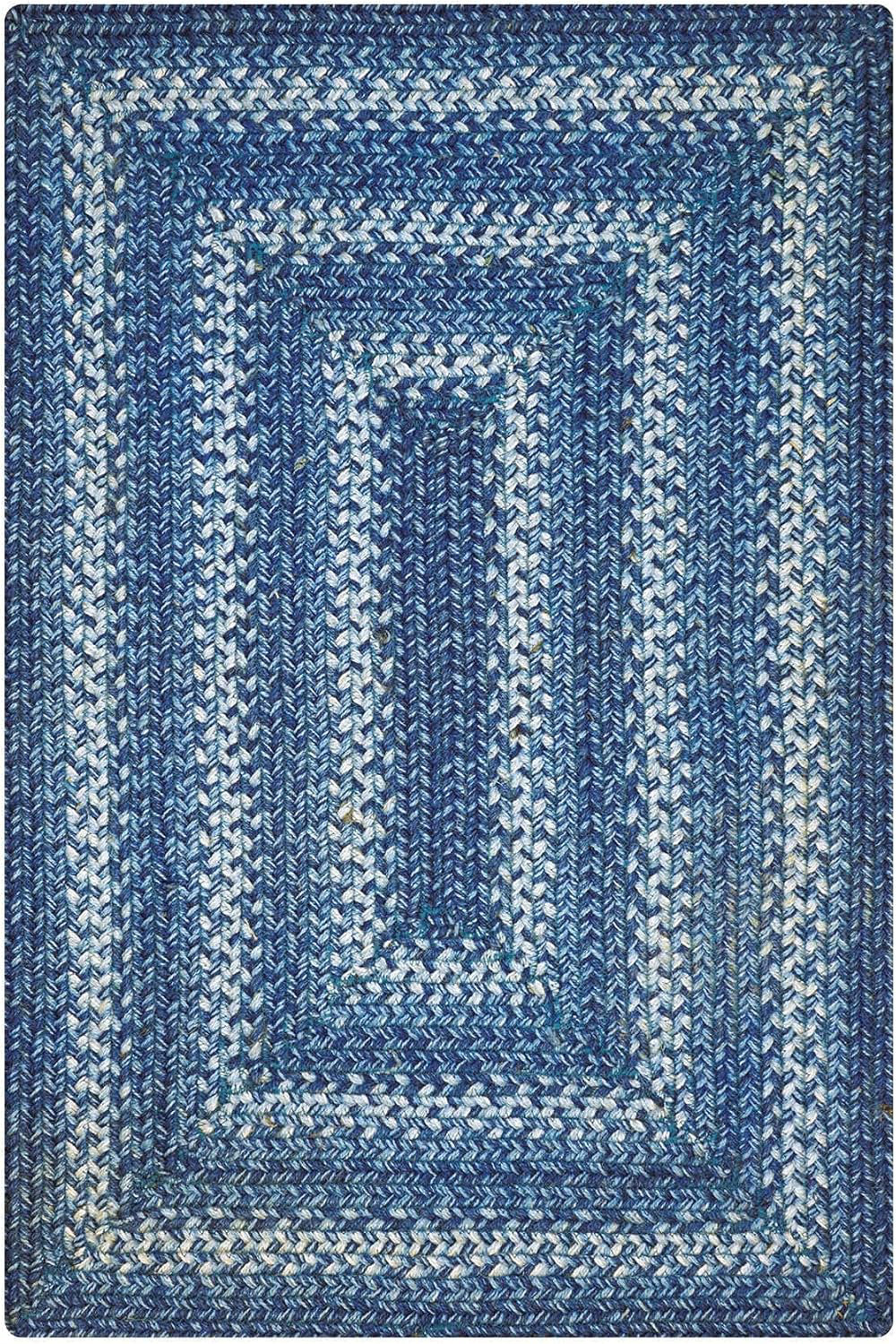 Gracie Oaks Rumi Blue Braided Rug, a Country Style Rug and Jute Area ...