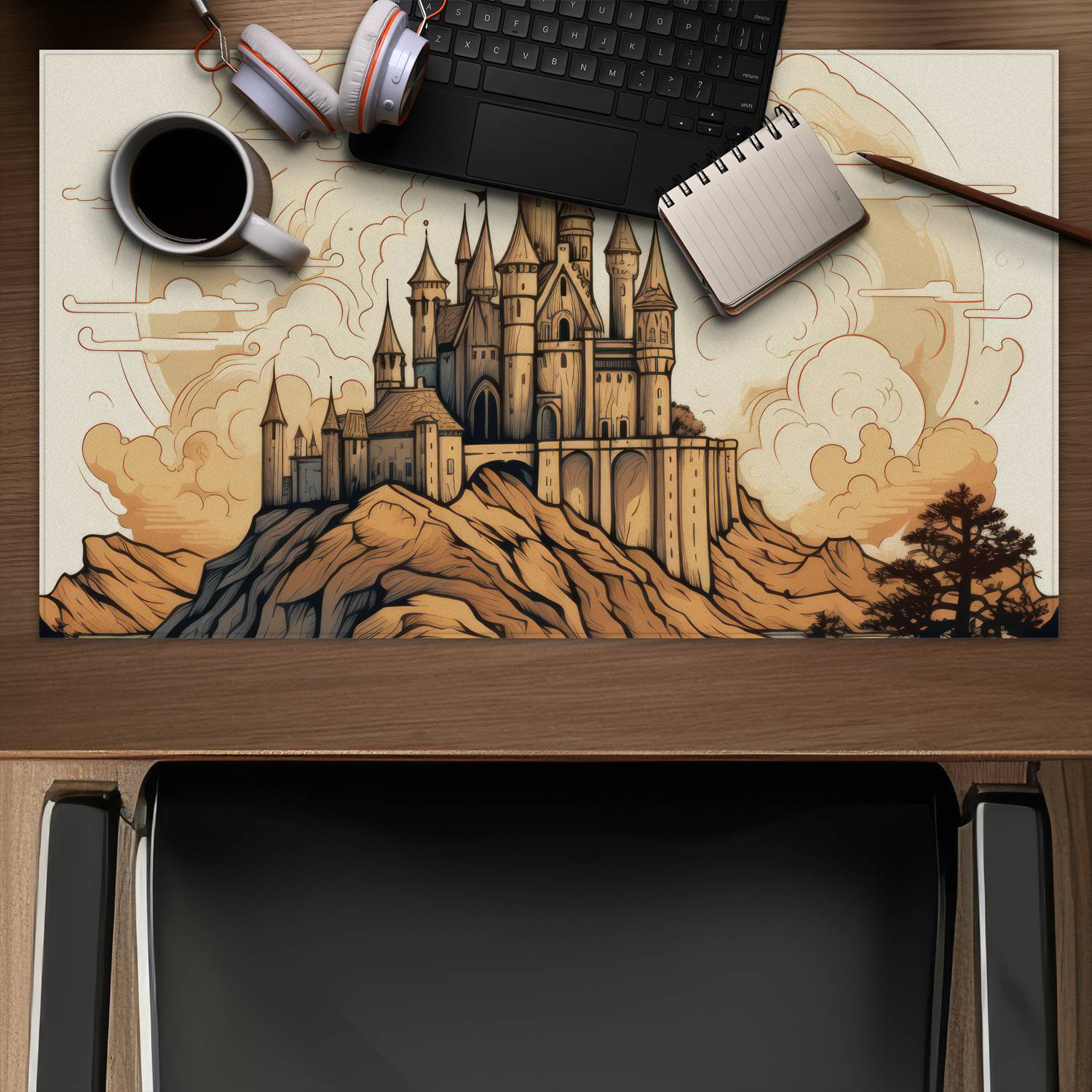 East Urban Home Legendary castle - 14.00"x24.25" Desk mat | Wayfair