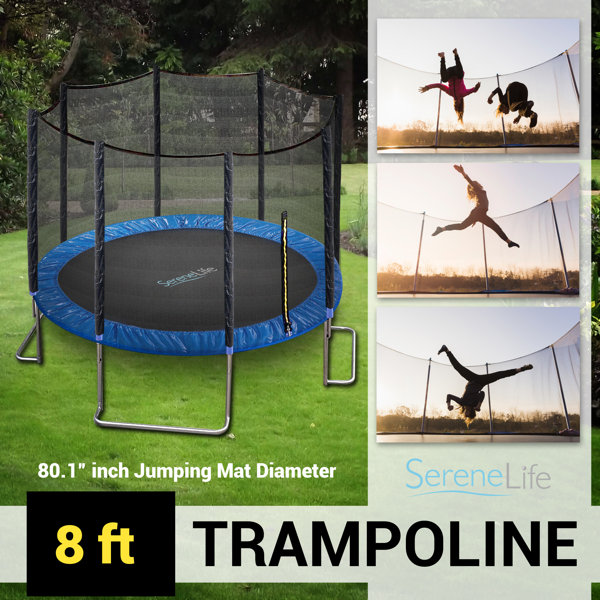 SereneLife Home Backyard Sports Trampoline - Large Outdoor Jumping Fun ...