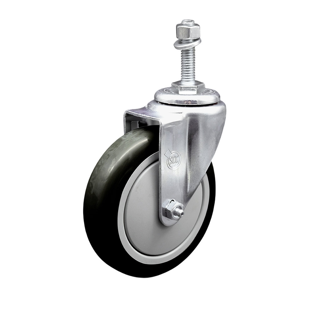 Service Caster Poly Wheel Swivel 3/4 Inch Threaded Stem Caster Set ...