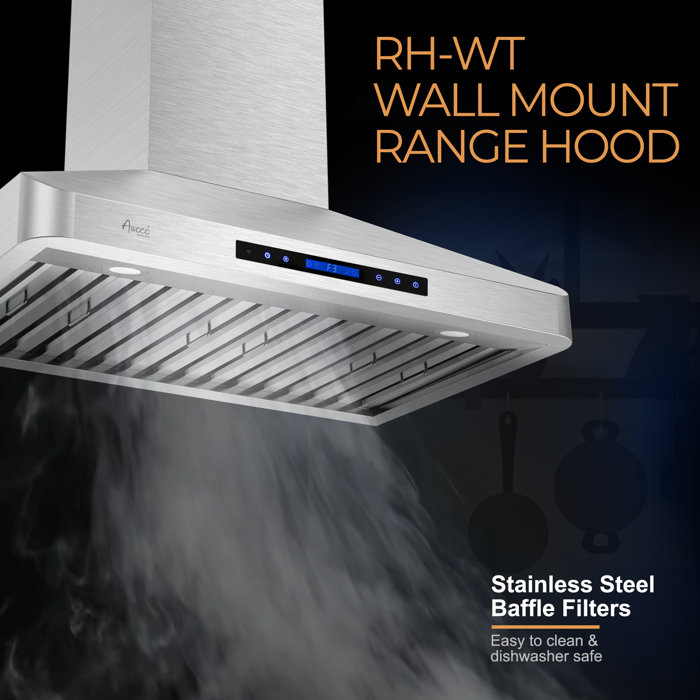 Awoco 36" 900 Cubic Feet Per Minute Ducted (Vented) Wall Range Hood ...