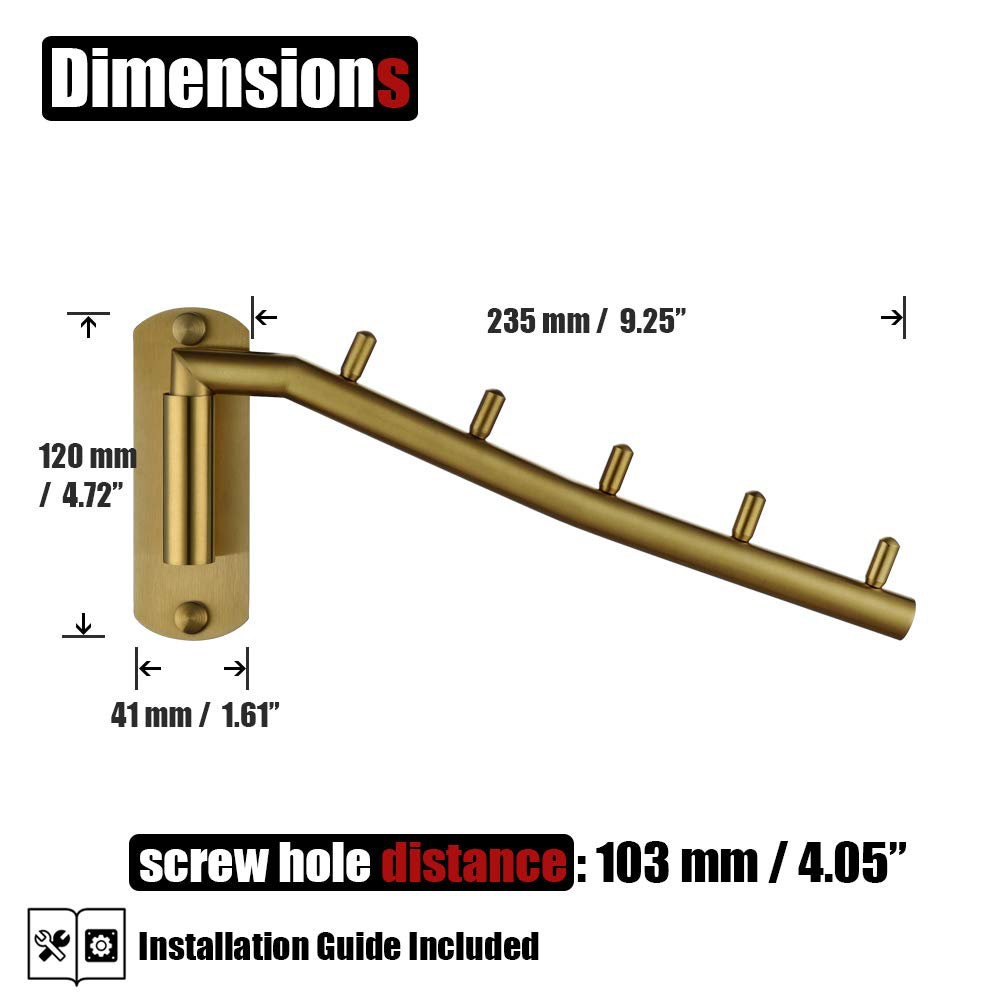 Mercer41 Folding Clothes Hanger Rack, Stainless Steel Swing Arm Hook ...