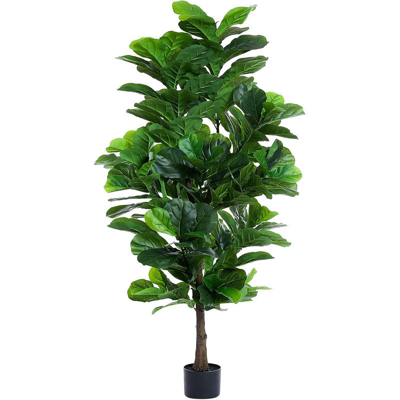 Hokku Designs Fiddle Leaf Fig Tree 6ft Tall Artificial Tree in Pot Fake ...