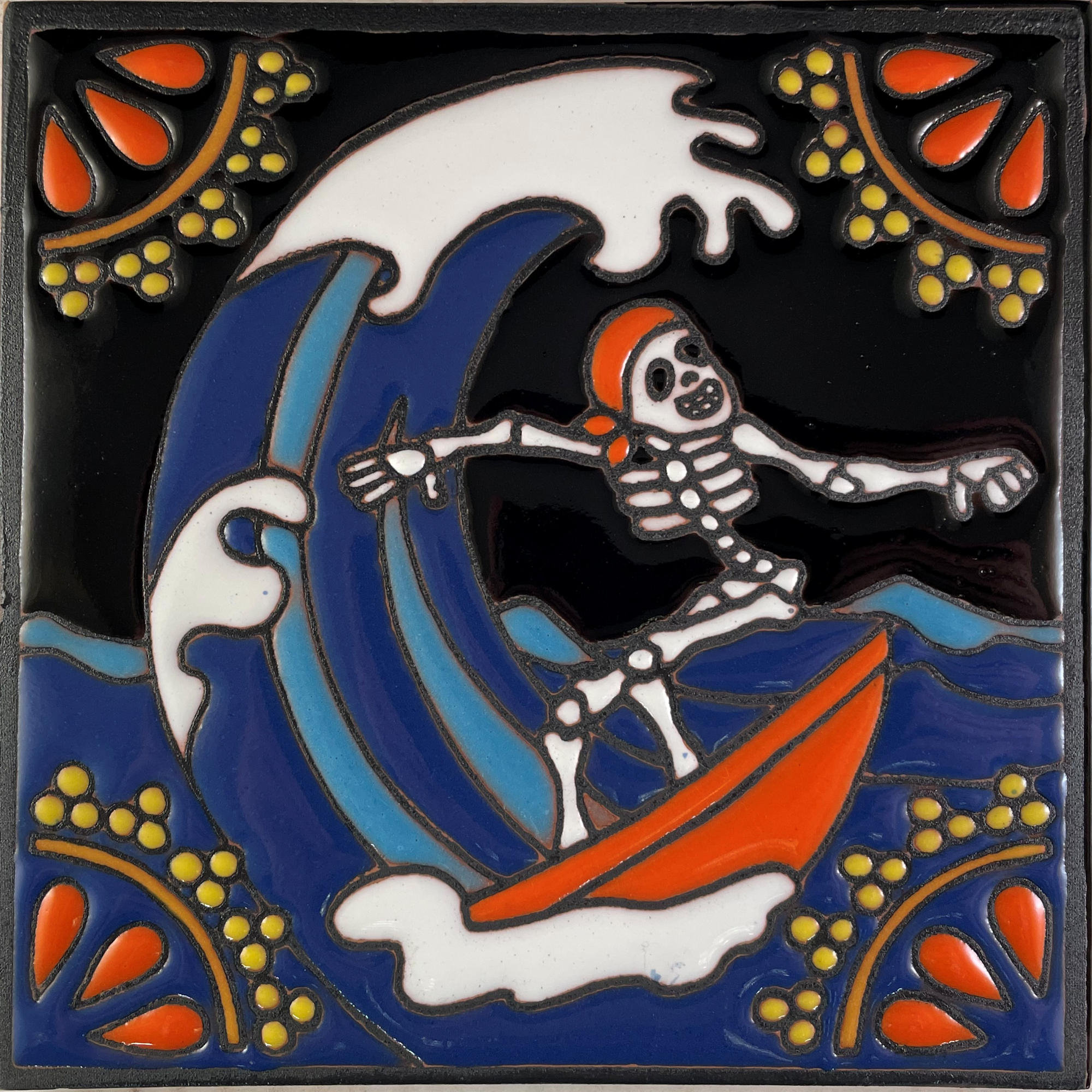 Fine Crafts Imports 6x6 Gone Surfing. Day-Of-The-Dead Dia De Los ...