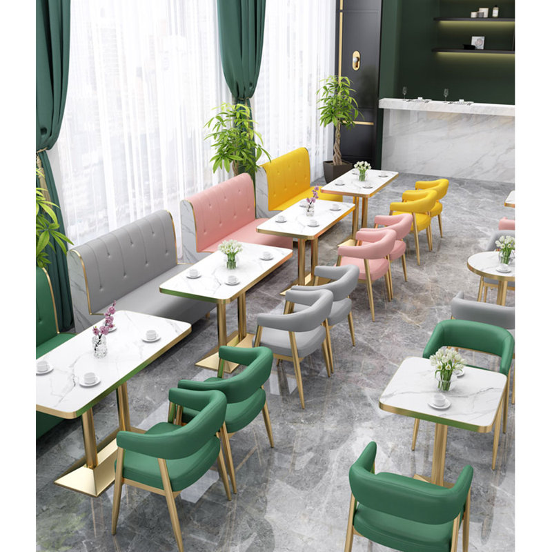 Canadian Linen Modern Simple Luxury Cafe Restaurant Soft Benches Faux ...