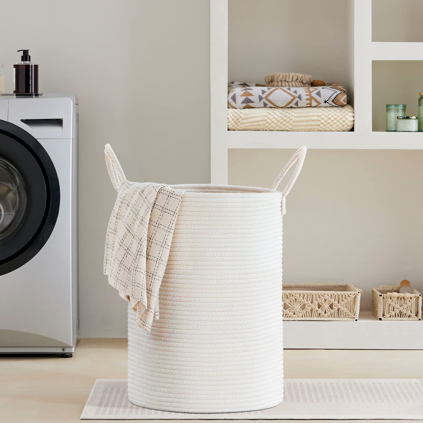 Latitude Run® Canvas Laundry Hamper with Handles | Wayfair