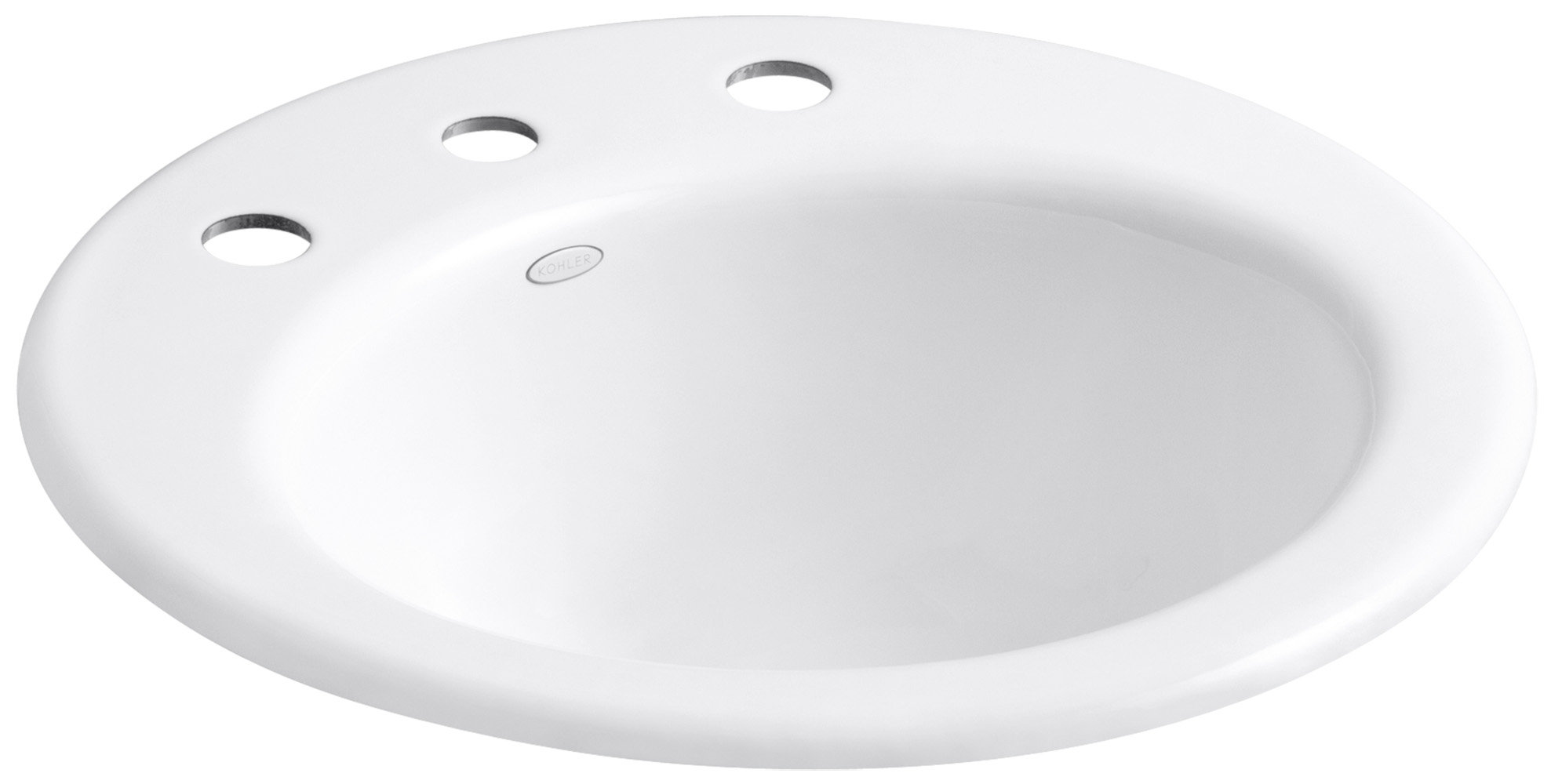 Kohler Radiant Metal Circular Drop-In Bathroom Sink with Overflow ...
