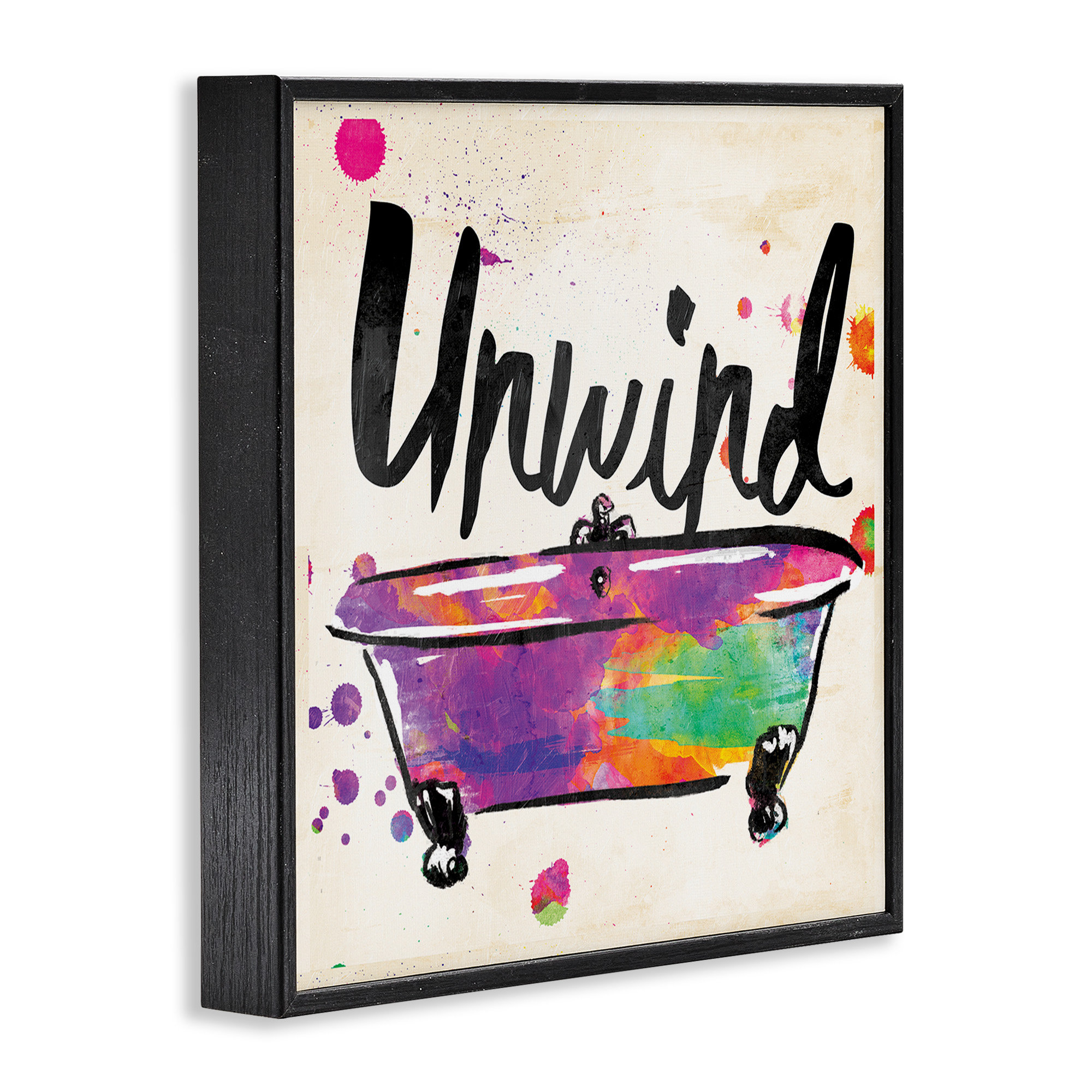 Stupell Industries Unwind Rainbow Colors Icon Bath Giclee Art by Jace ...