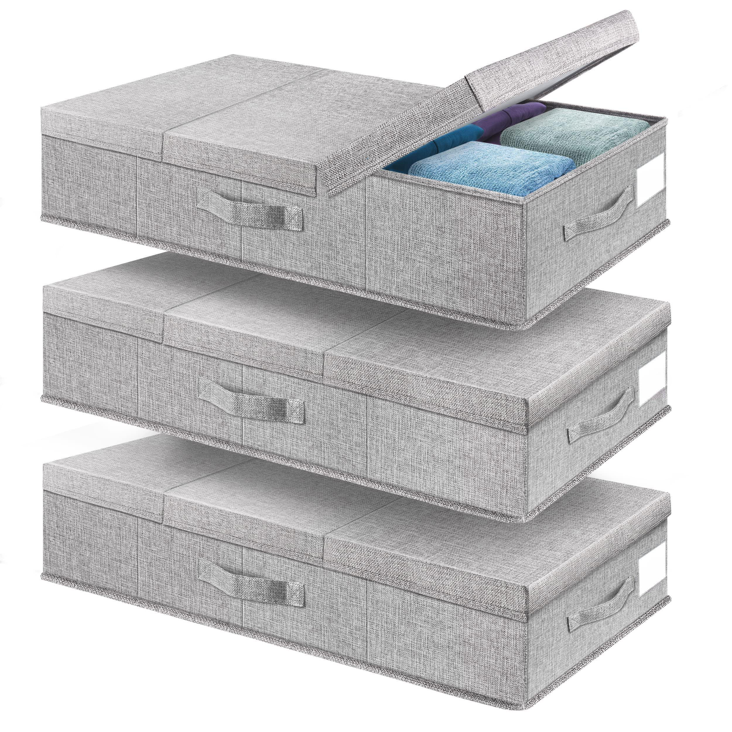 Rebrilliant Underbed Storage Containers 3 Pack, Large Under Bed Storage ...