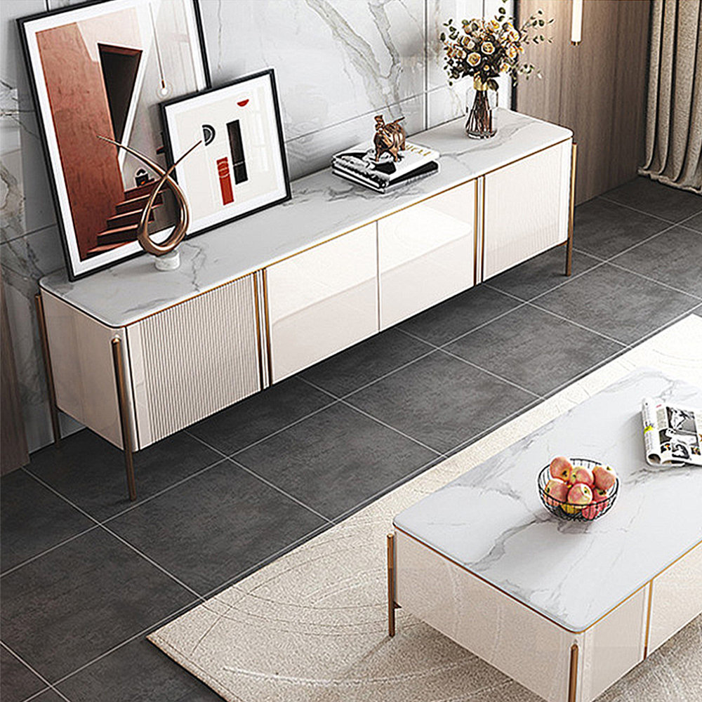 Bkoksety Light luxury rock slab TV cabinet | Wayfair