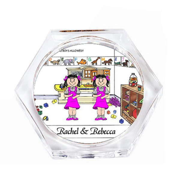 Printed Perfection Personalized Twin Sisters Drink Coaster Gift Set (4 ...