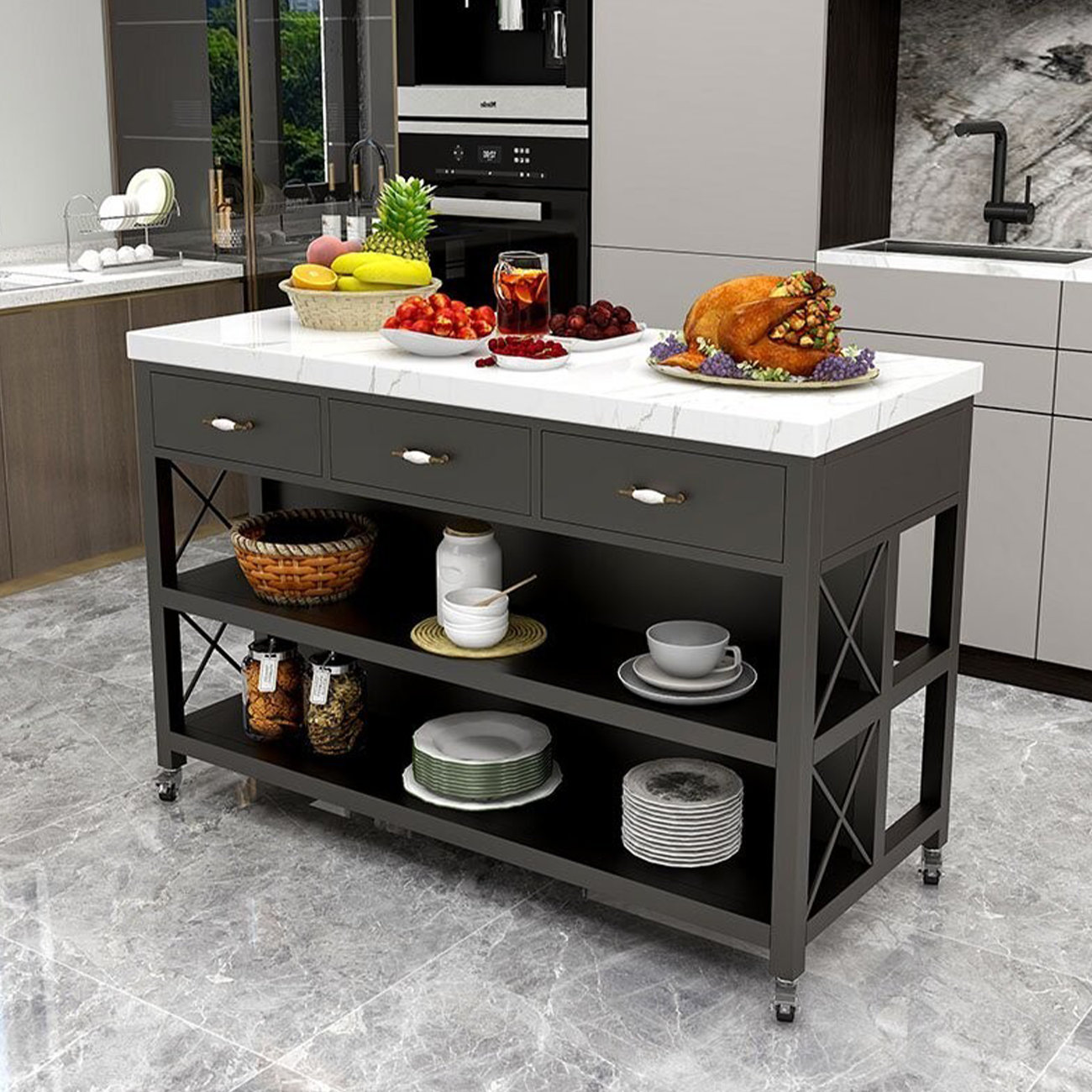 Hokku Designs Îlot de cuisine ouvert - Wayfair Canada
