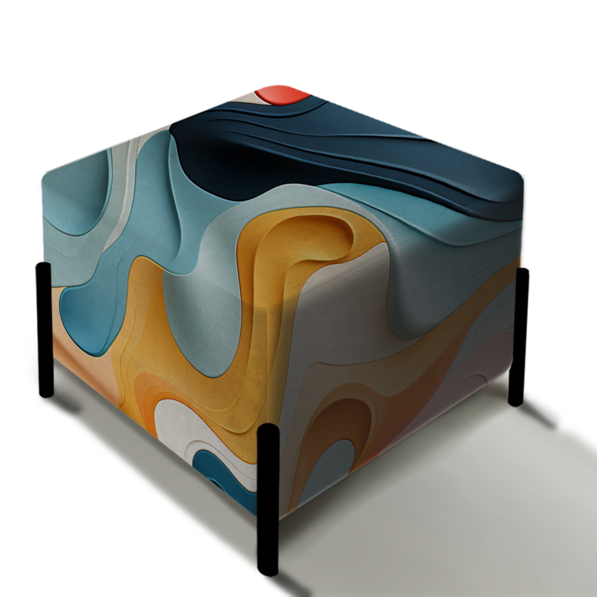 Design Art Modern Colorful Eclectic Verve - Eclectic Square Ottoman ...