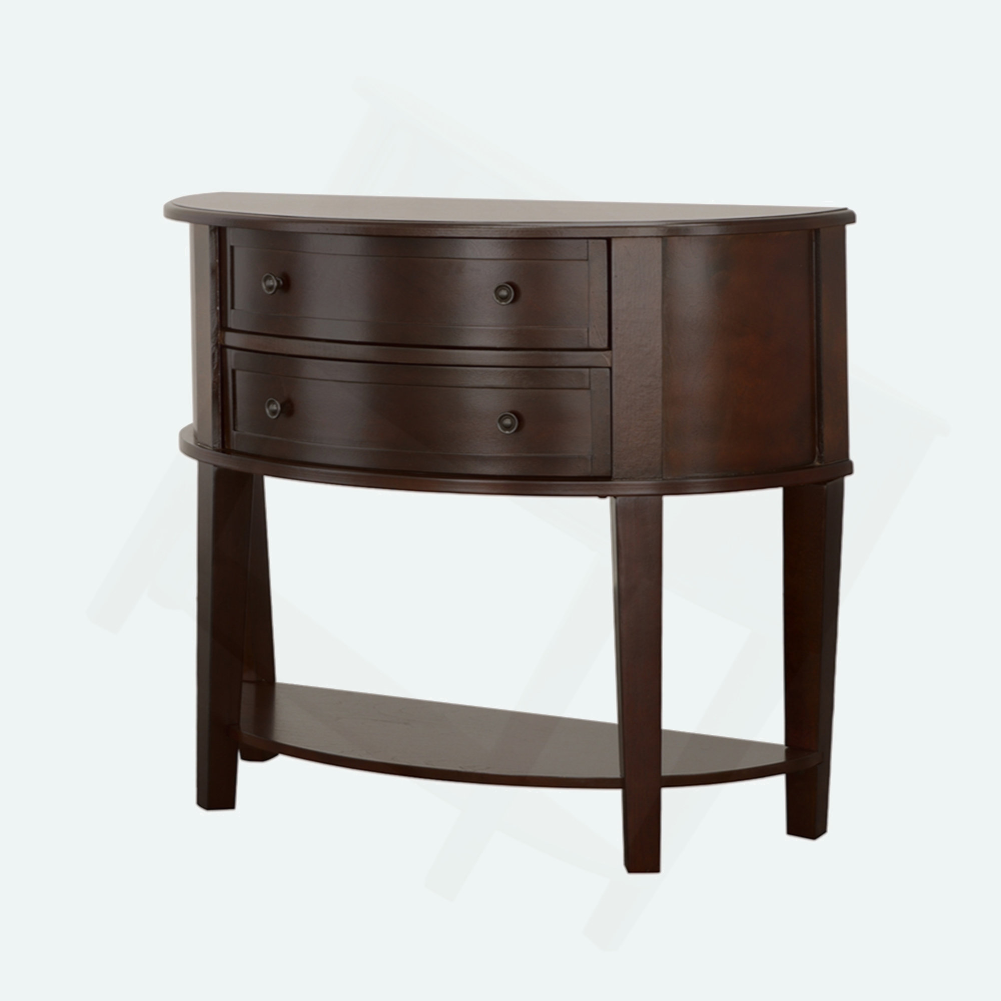 Wildon Home® 1Pc Traditional 2-Drawer Demilune Entryway Console Table ...