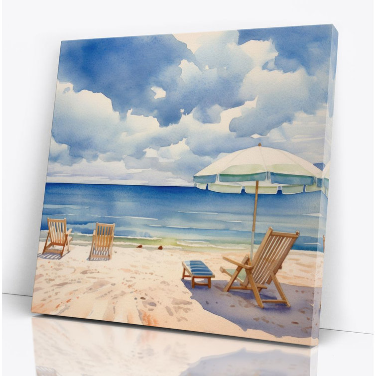 House of Hampton Seaside Beach Scenic Square Canvas Print | Wayfair.co.uk