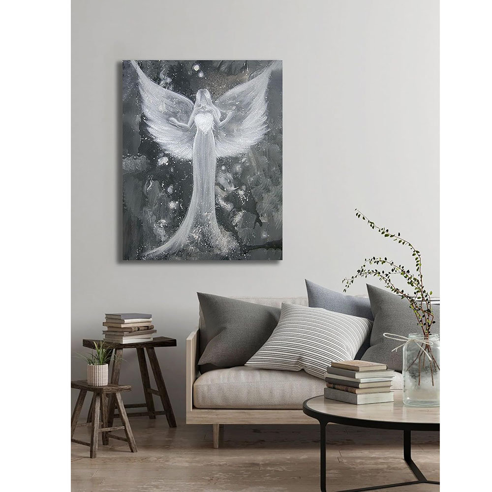 Charlton Home® Christmas Angel Canvas Wall Art Christmas Decoration ...