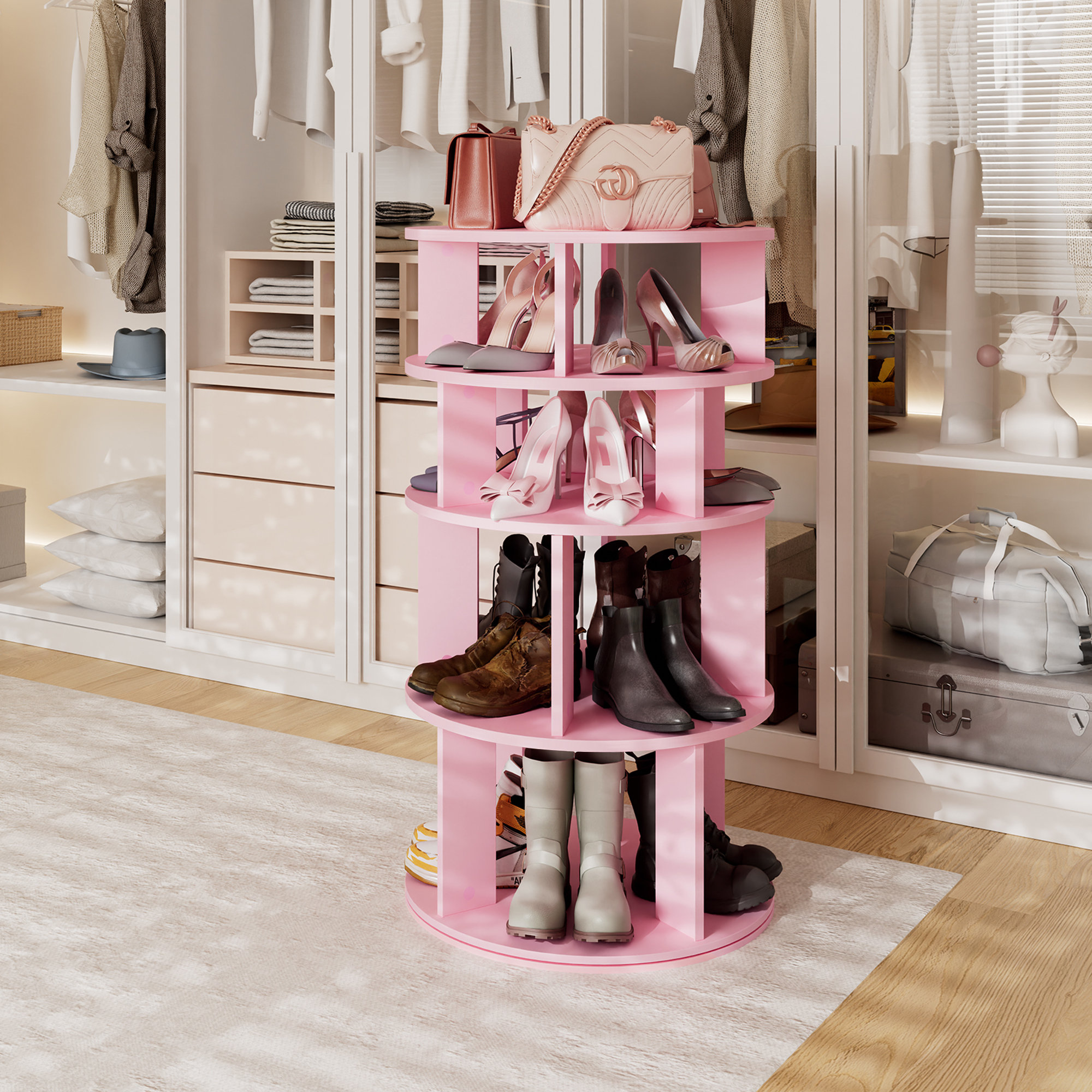 Hokku Designs Trianna 16 Pair Rotating Shoe Rack & Reviews | Wayfair