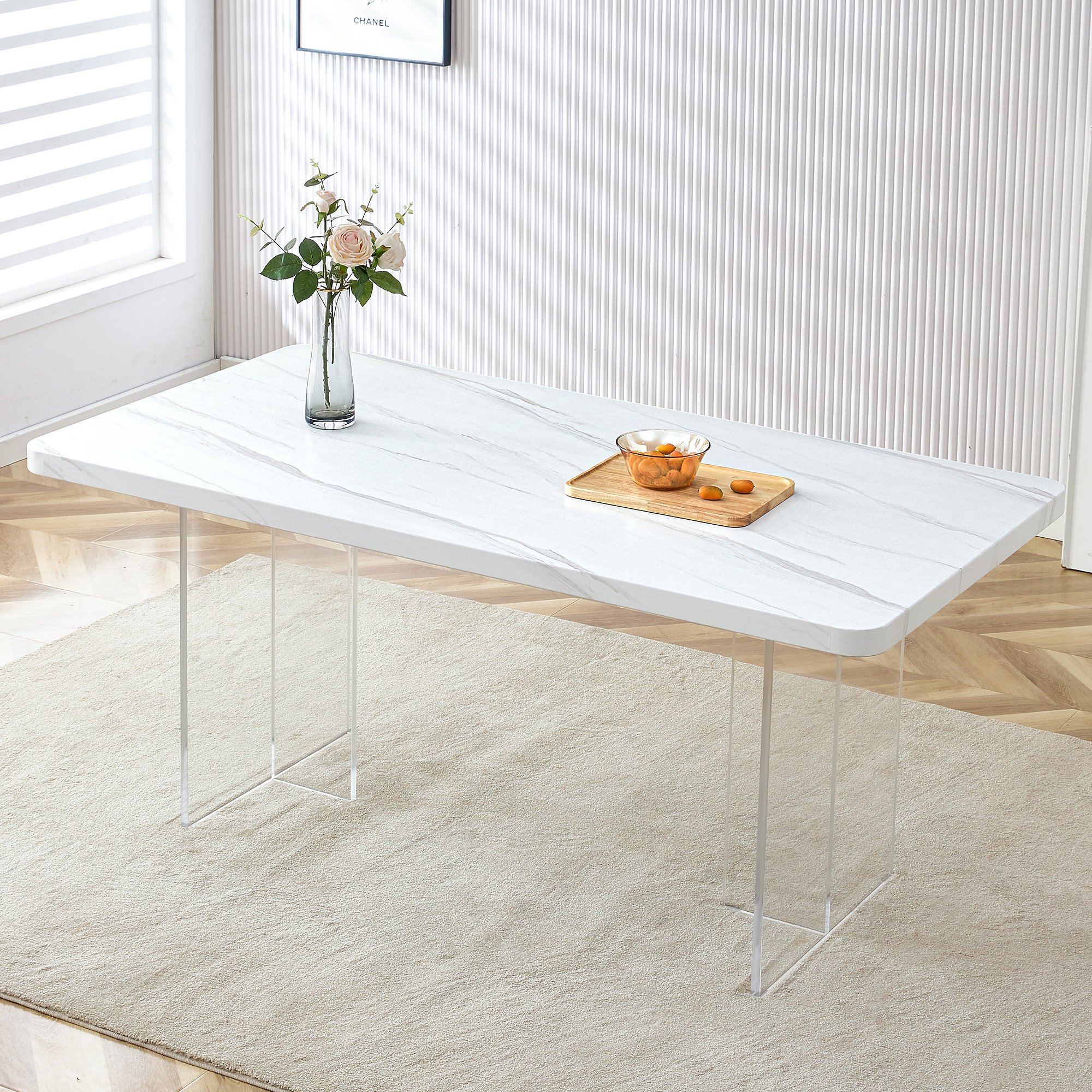 George Oliver Modern Minimalist White Dining Table (Only Tables, No ...