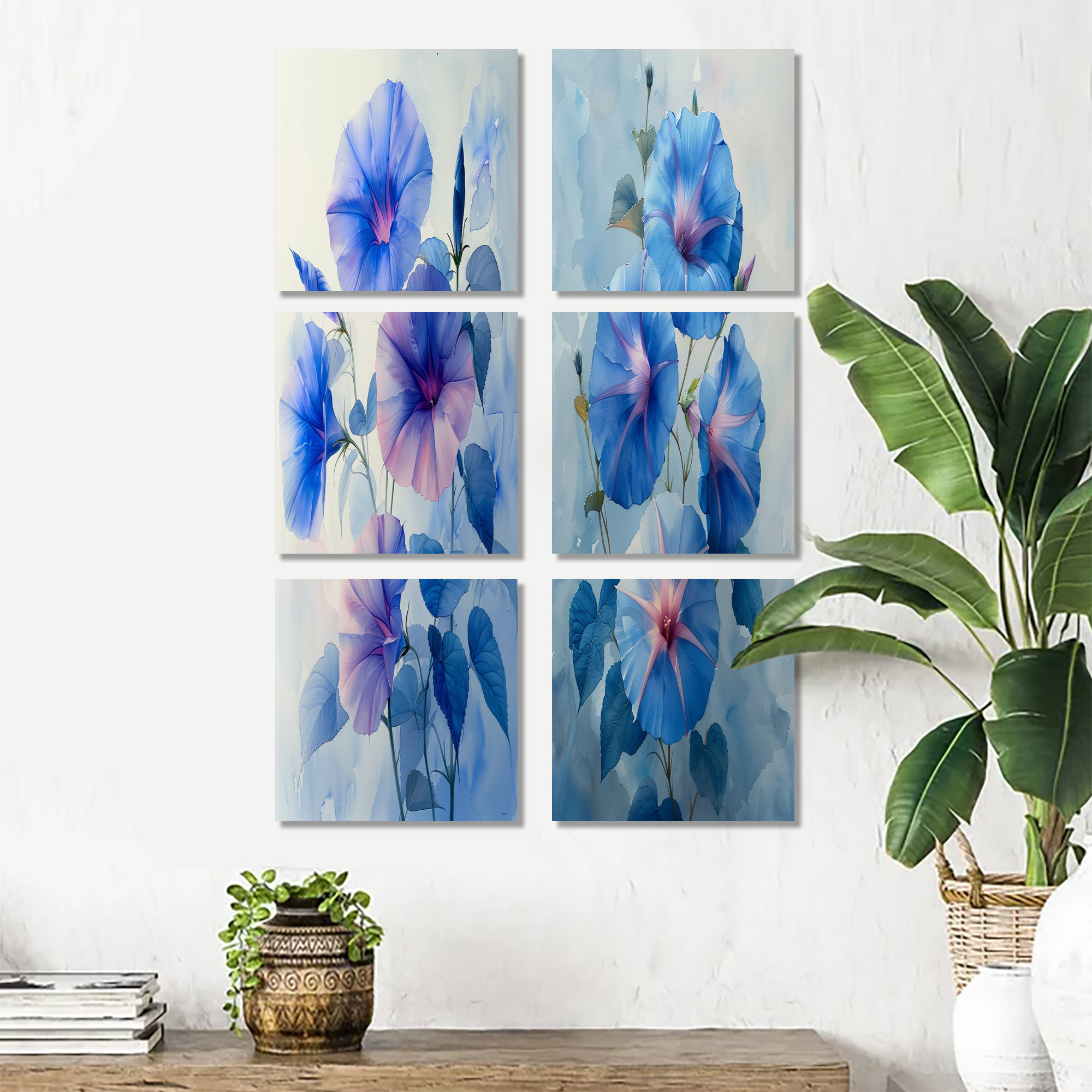 Lark Manor™ Garden Of Blue Morning Glory Bloom - Morning Glory Wall ...