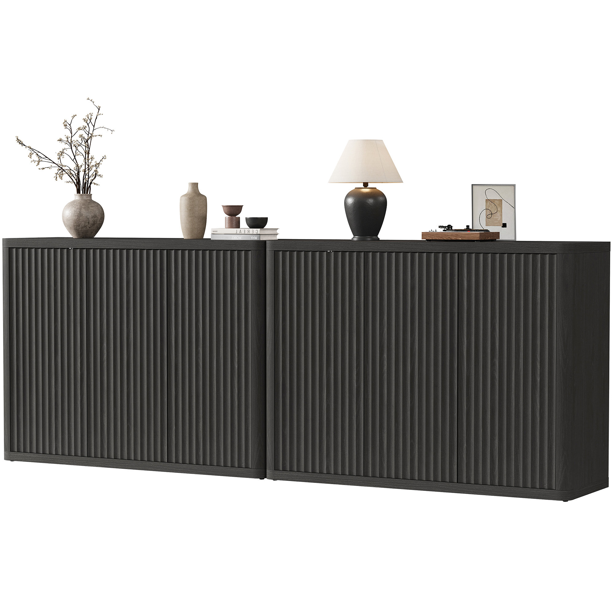 Latitude Run® Cesiro 46.65'' W Sideboard With 3 Fluted Doors And Adjustable Shelves & Reviews ...