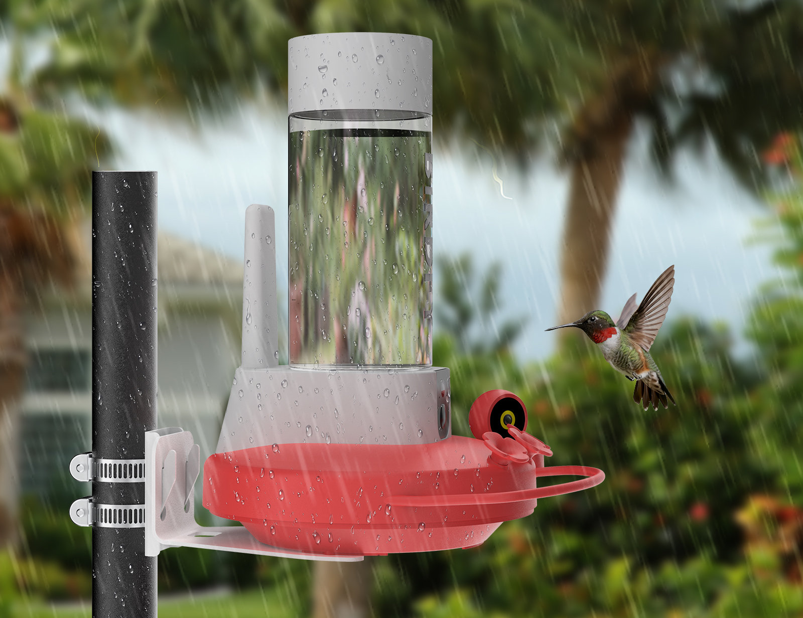 Birdfy NETVUE Birdfy Hummingbird Feeder with 2 Cameras Solar Powered ...