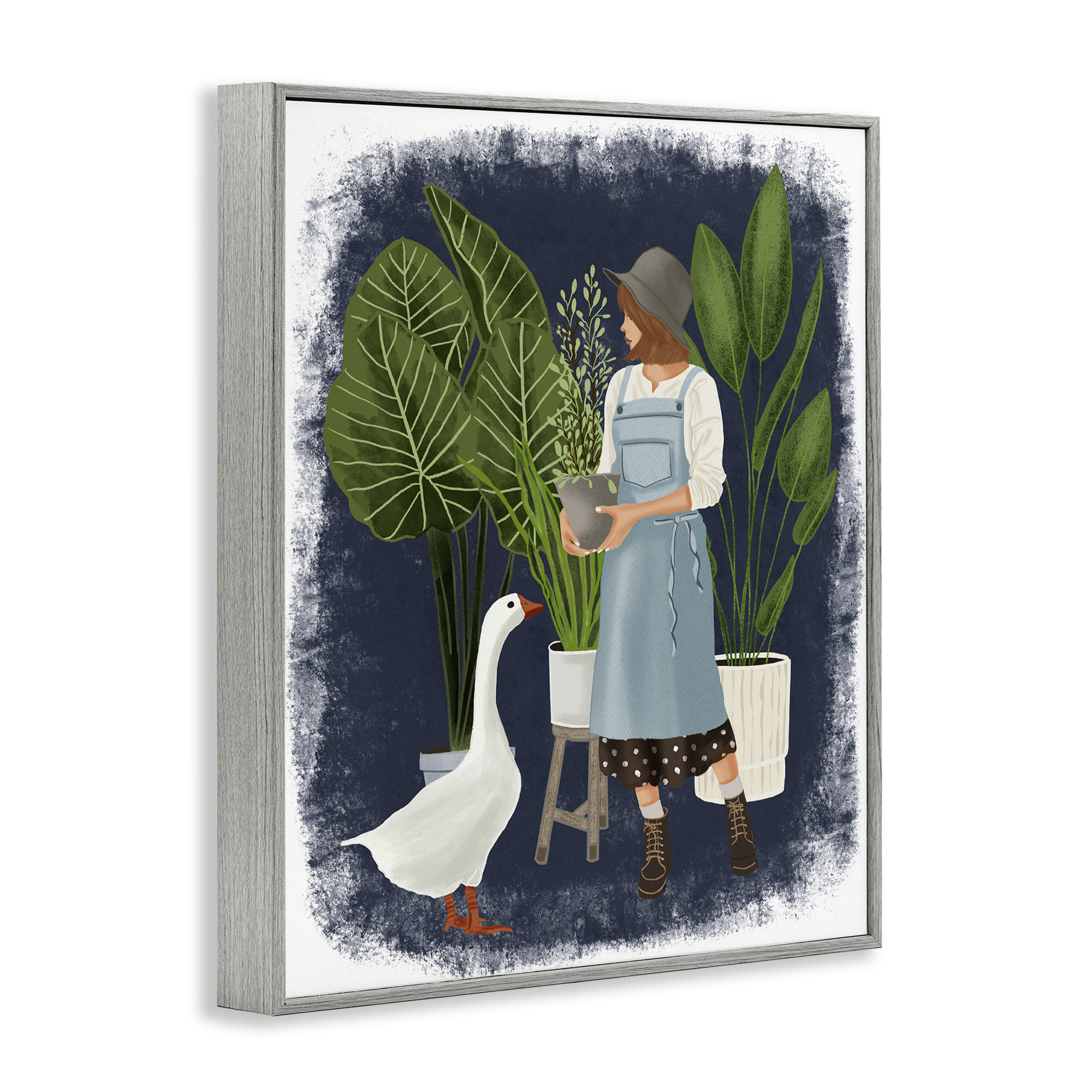 Dakota Fields Gardner Girl with Goose Giclee Art by Saba Rauf | Wayfair