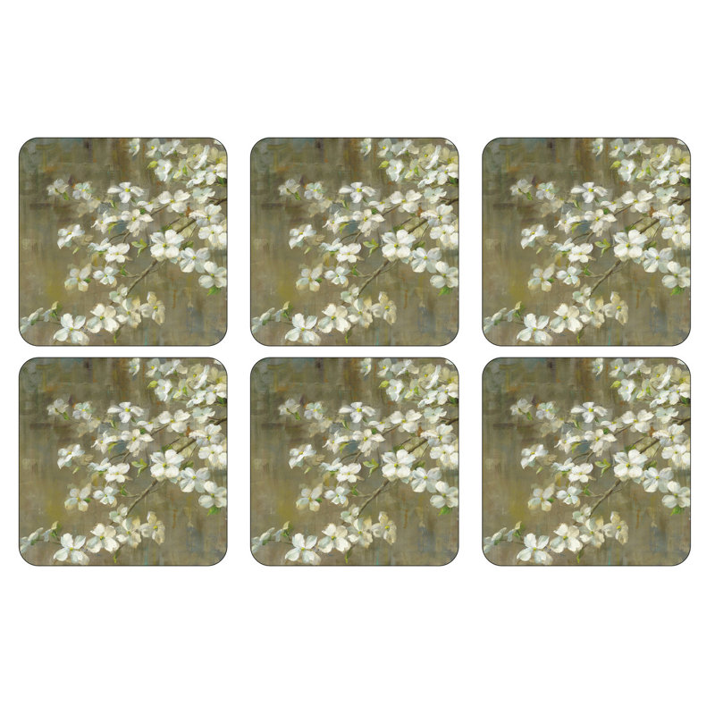 Pimpernel Dogwood In Spring Coasters 4"X 4" & Reviews | Wayfair
