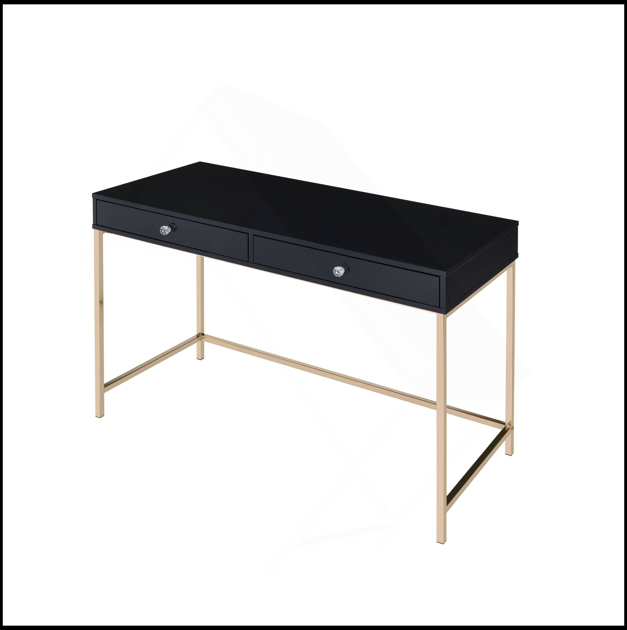 Mercer41 Black High Gloss Writing Desk | Wayfair