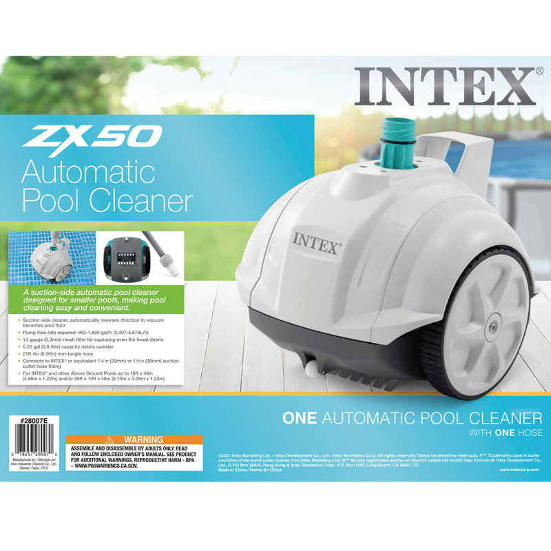 Intex 28007E Above Ground Swimming Pool Automatic Vacuum Cleaner w/ 1.5 ...