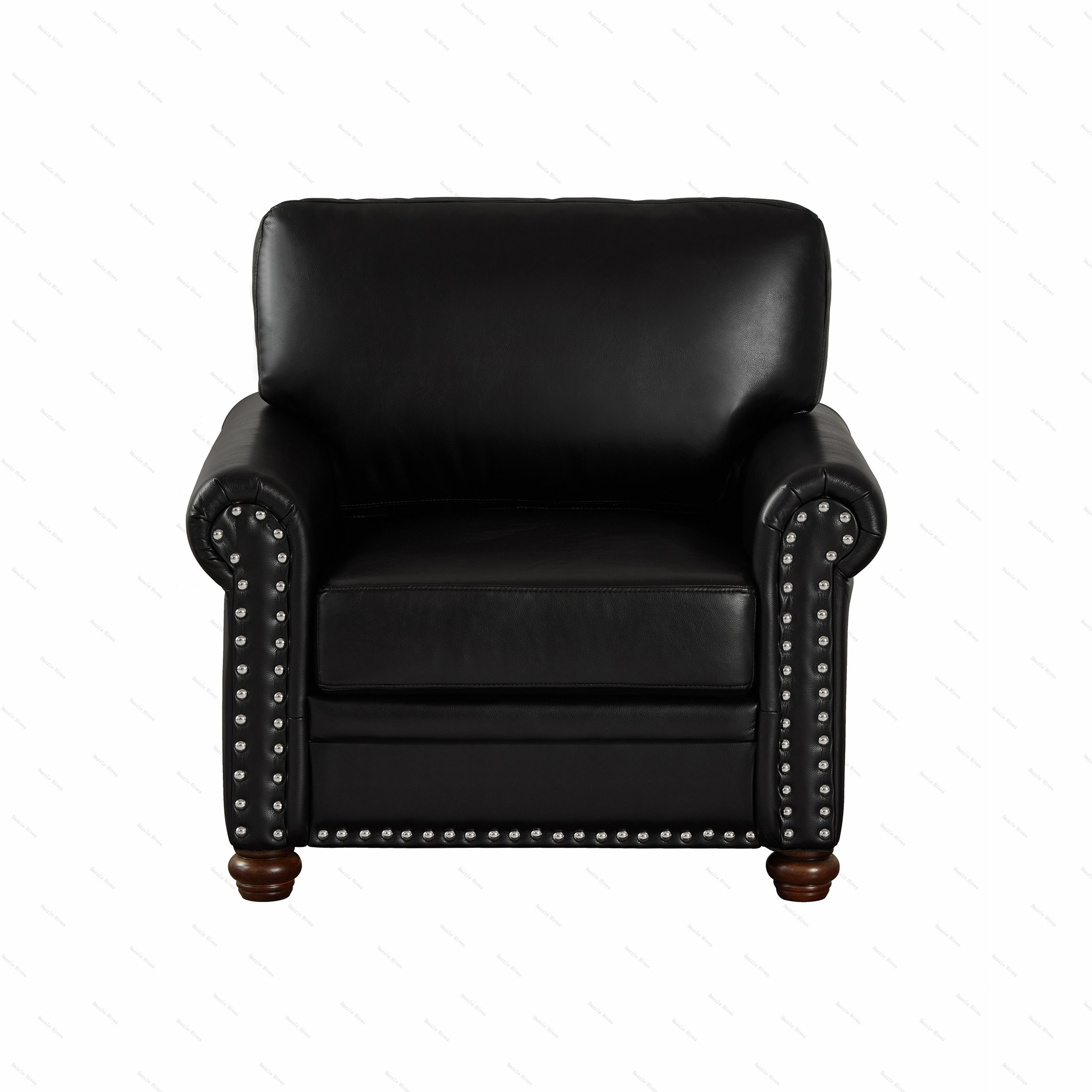 Charlton Home® Living Room Sofa Single Seat Chair with Wood Leg Black ...