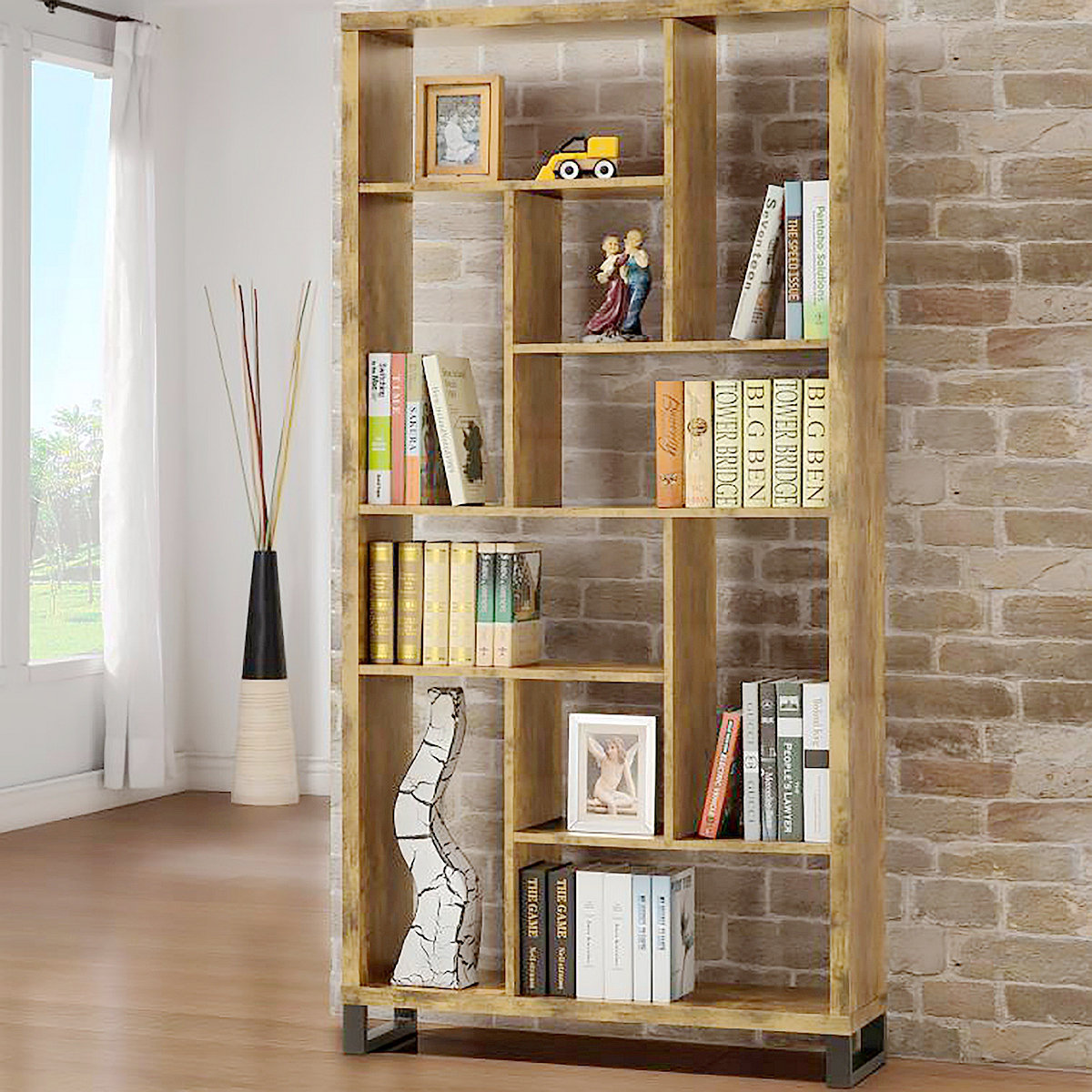 Loon Peak Antique Nutmeg 6-Tier Rectangular Bookcase - Wayfair Canada