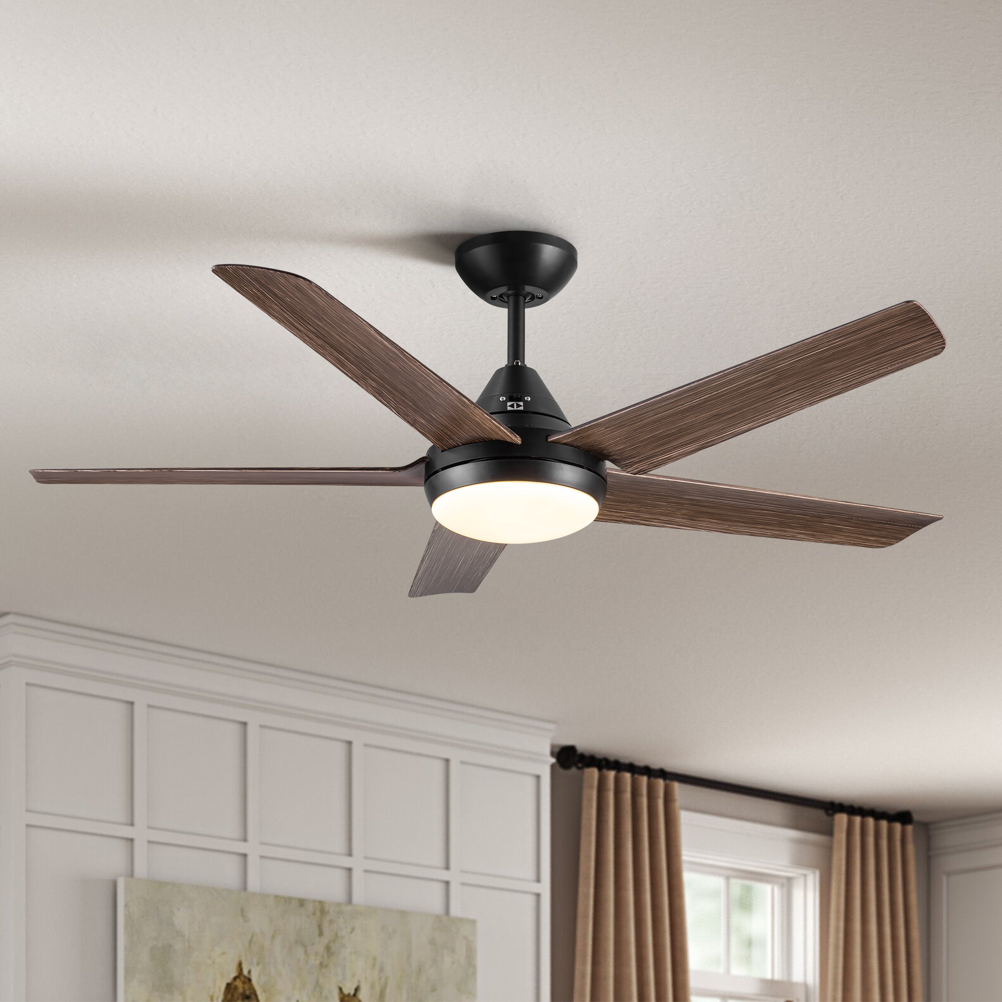 YUHAO Modern Ceiling Fan with Light 48'' 5-Blade Ceiling Fan With Light ...