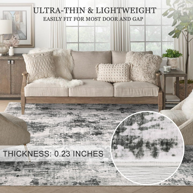 17 Stories 9X12 Area Rug For Living Room, Soft Abstract Washable Rug ...