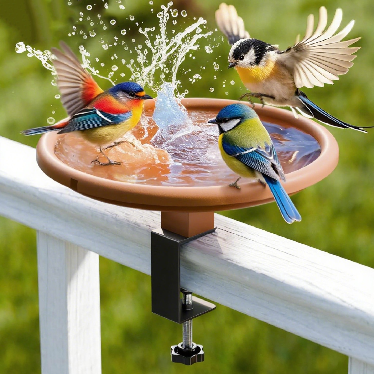 Lark Manor™ Adjustable Height 12-Inch Bird Bath Bowl For Balcony ...