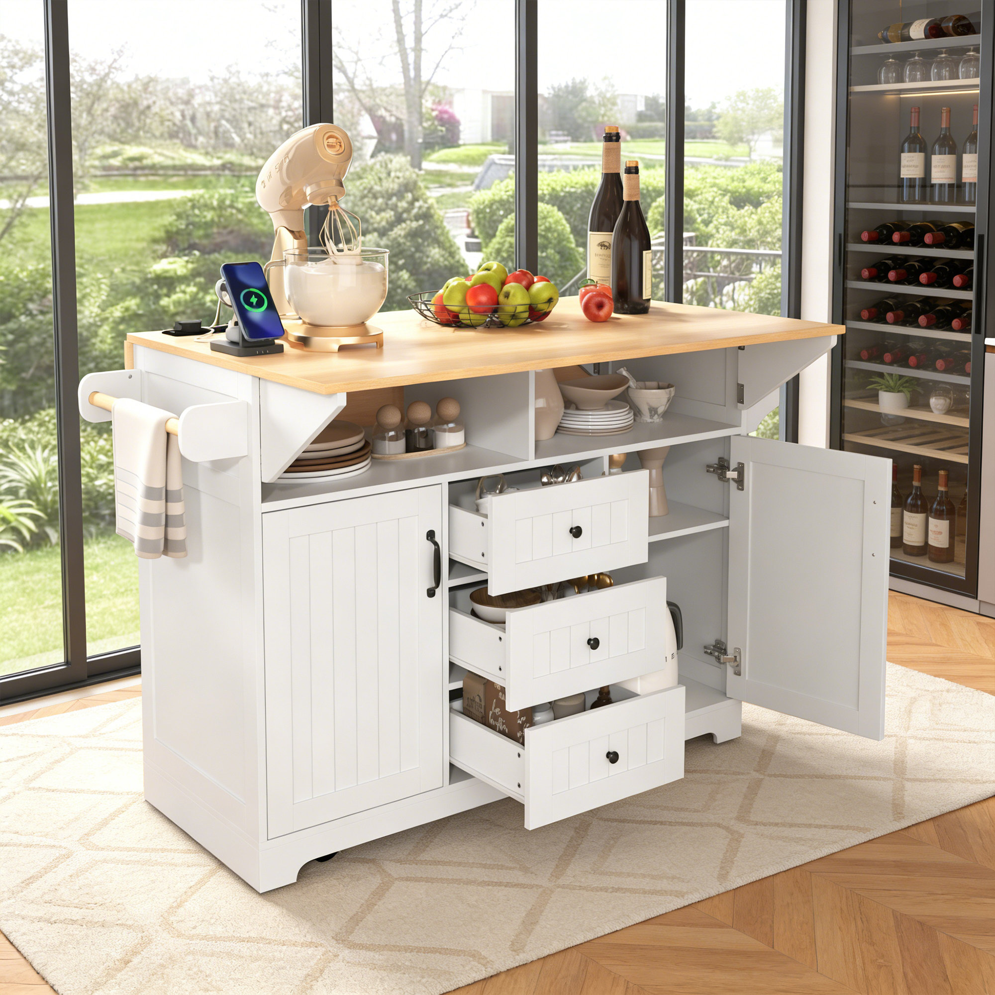 Ebern Designs 55.7'' Kitchen Island - Wayfair Canada