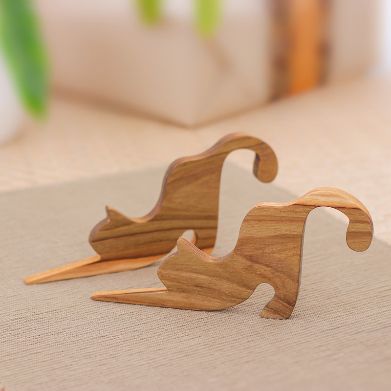 Foundry Select Thanvi Wood Wedge Floor Stop | Wayfair