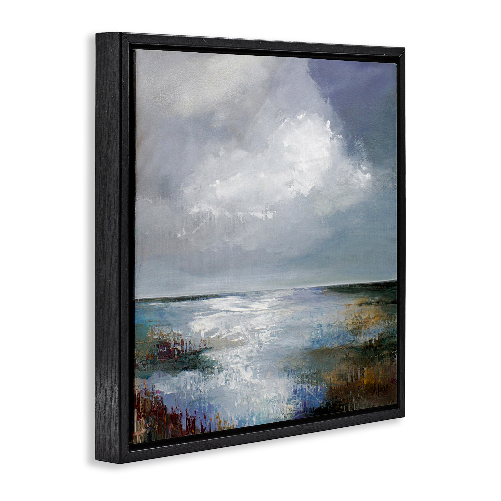 Beachcrest Home™ Sun Reflection Ocean Surface Framed Floater Canvas ...