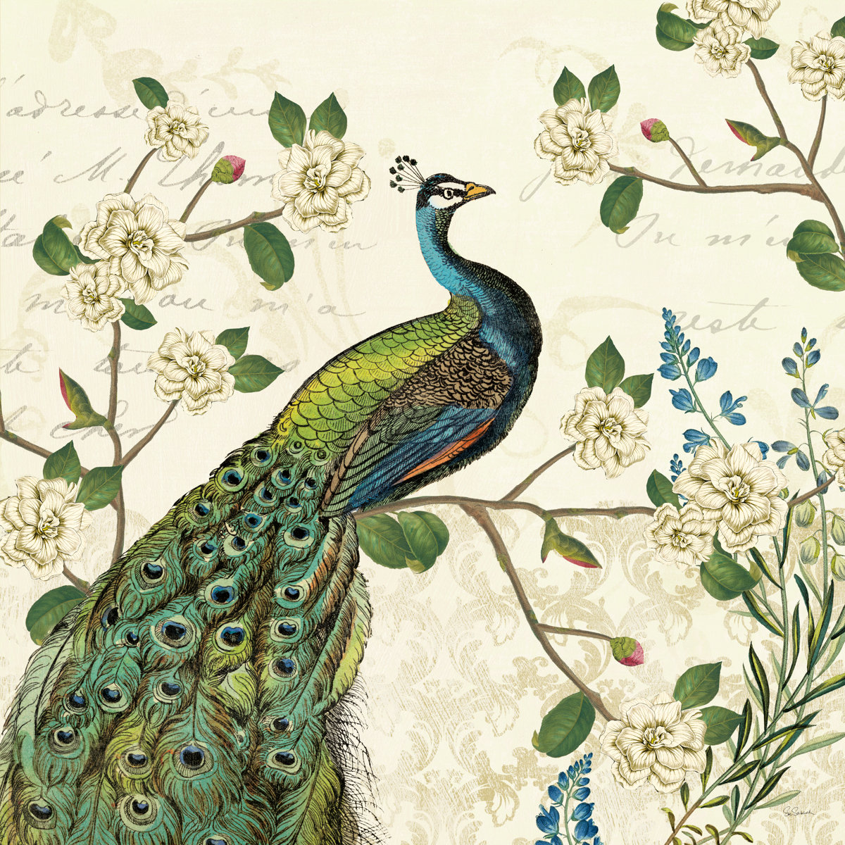 One Allium Way Peacock Arbor I Ivory Sq - Wayfair Canada