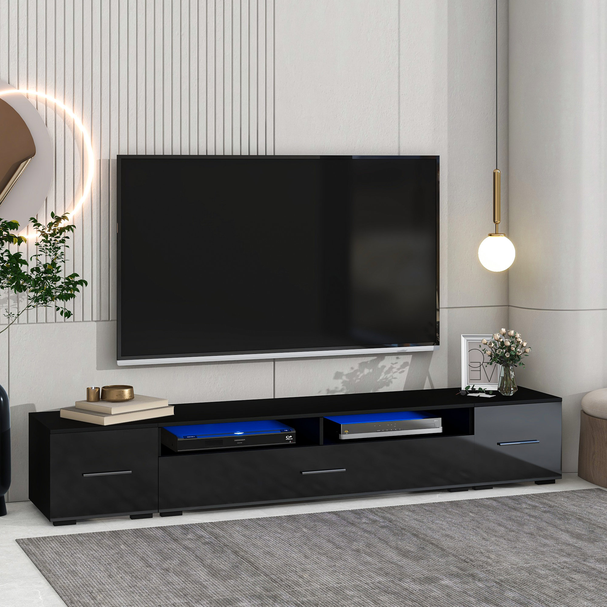 Wrought Studio™ 82.63" Media Console for TVs up to 88" | Wayfair