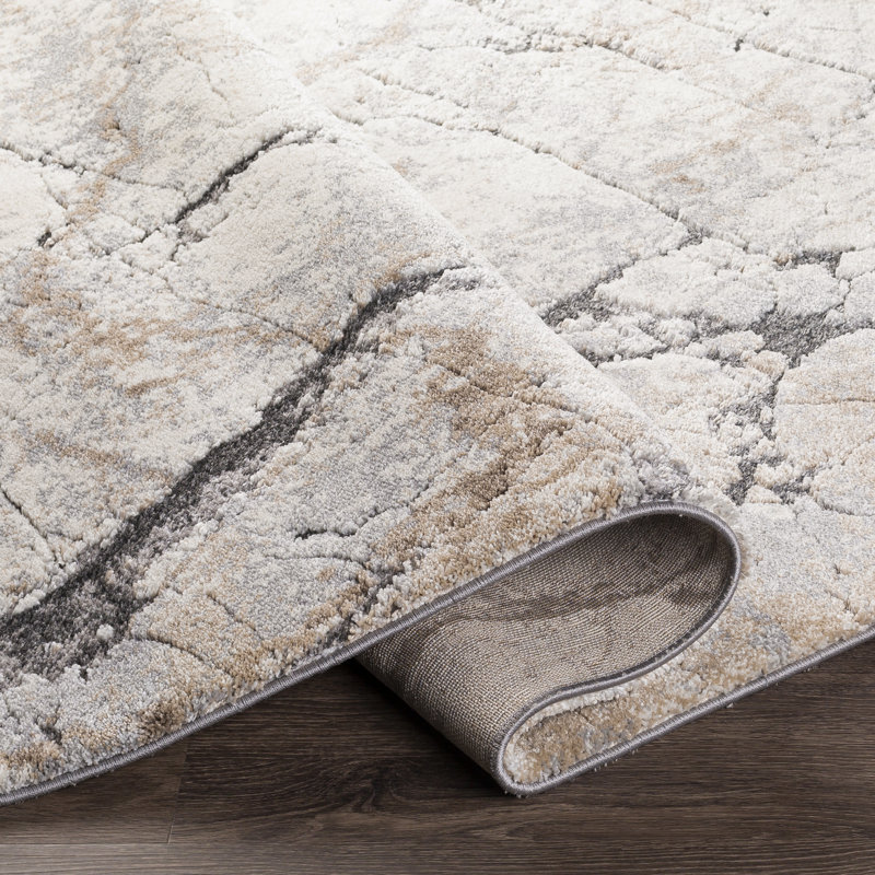 Steelside™ Amrita Gray/Cream/Brown Area Rug & Reviews | Wayfair