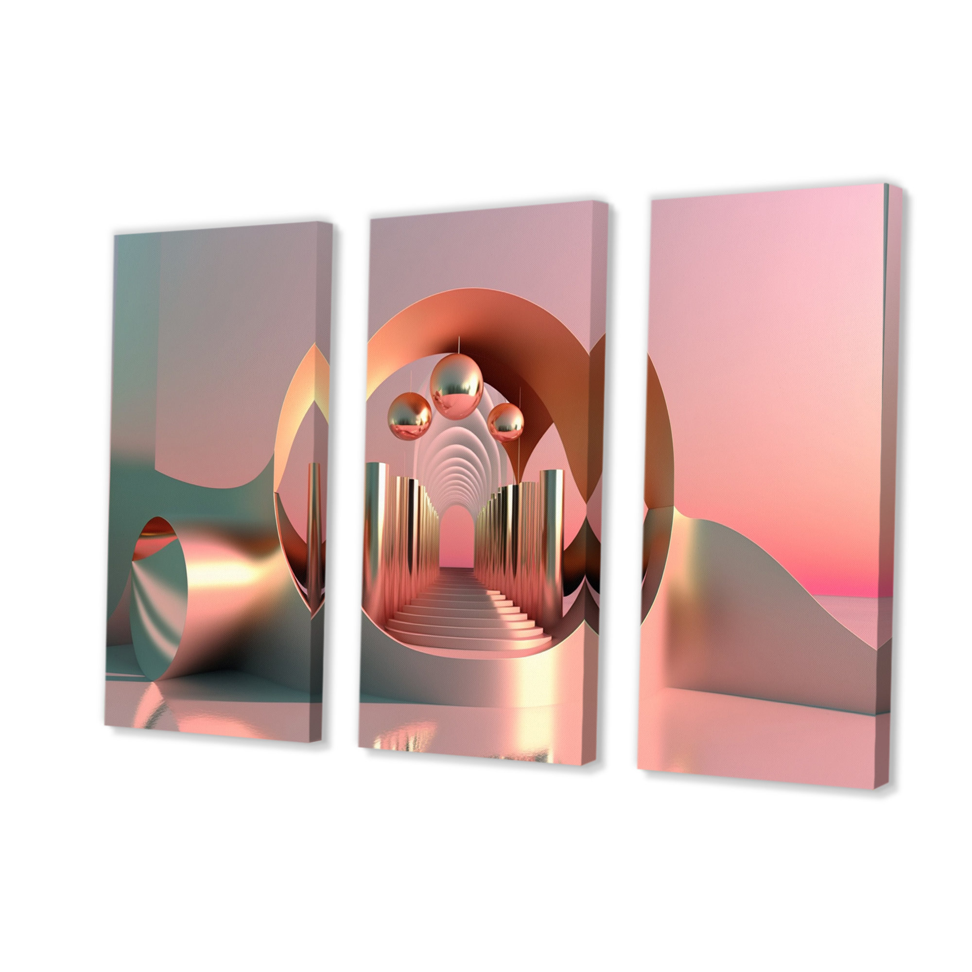 Design Art Architecture Of The Future Pink And Gold VII - Futuristic ...