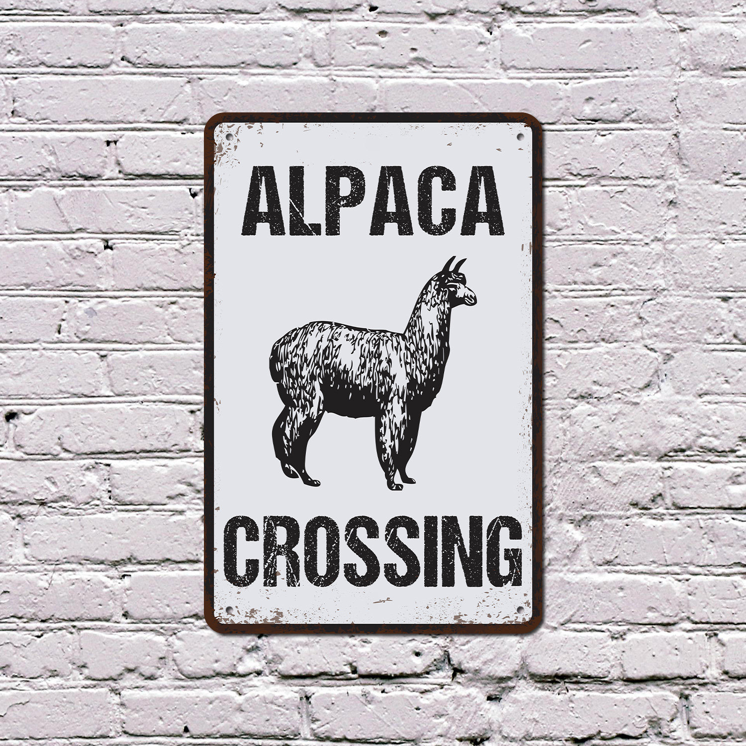 SignMission Alpaca Crossing Plastic Sign | Wayfair