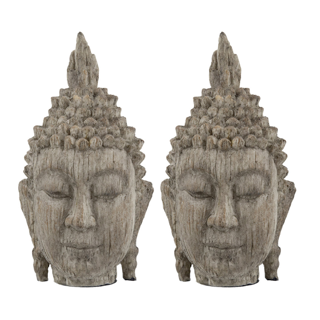 Dakota Fields Set Of 2, 4.5X4.3X8" Meditating Buddha Head Sculpture ...